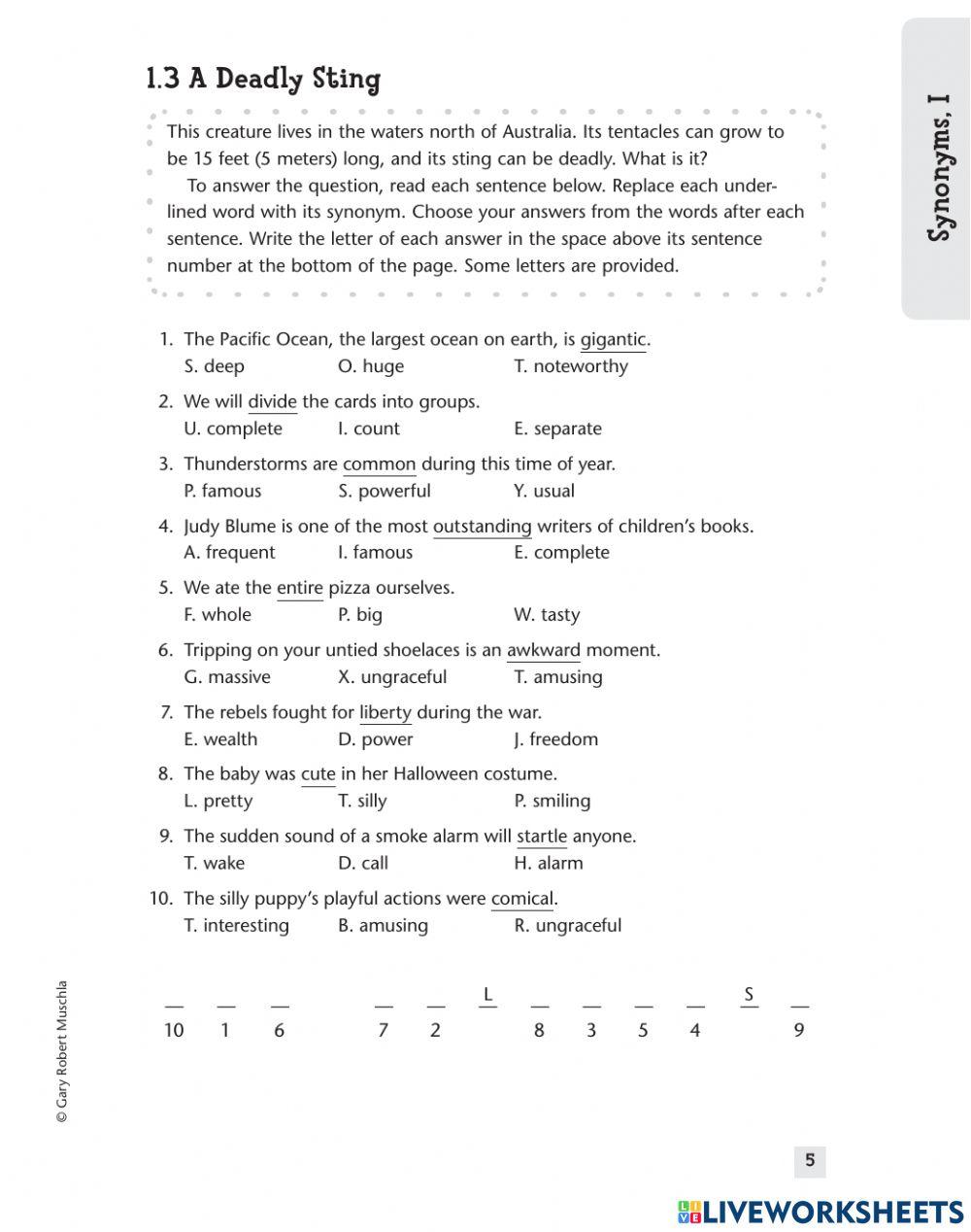 Vocabulary check free worksheet | Live Worksheets
