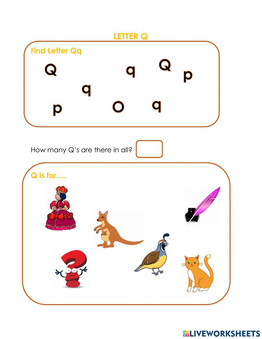 Letter Q Worksheet online exercise for | Live Worksheets