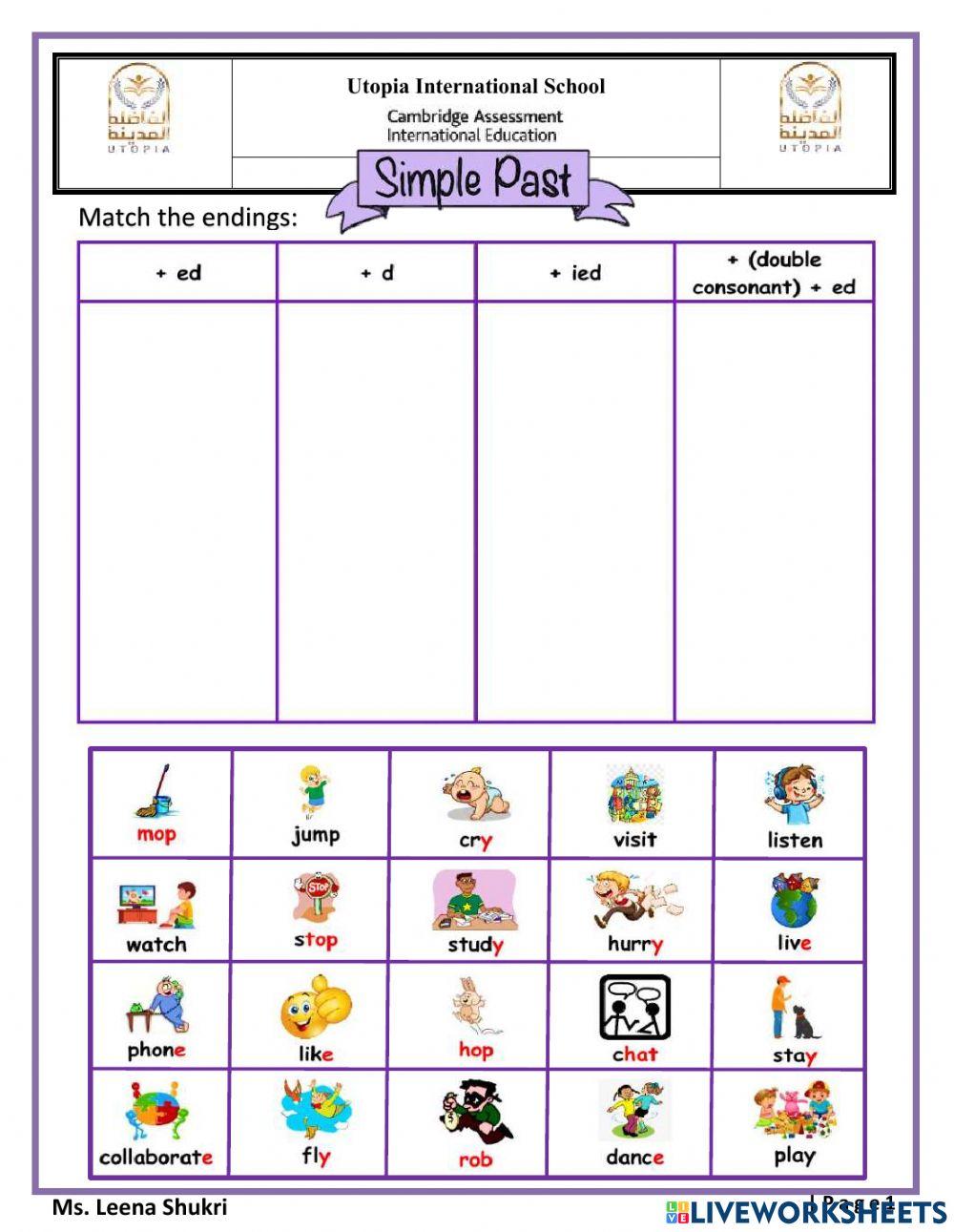 Simpe Past Tense online exercise for | Live Worksheets