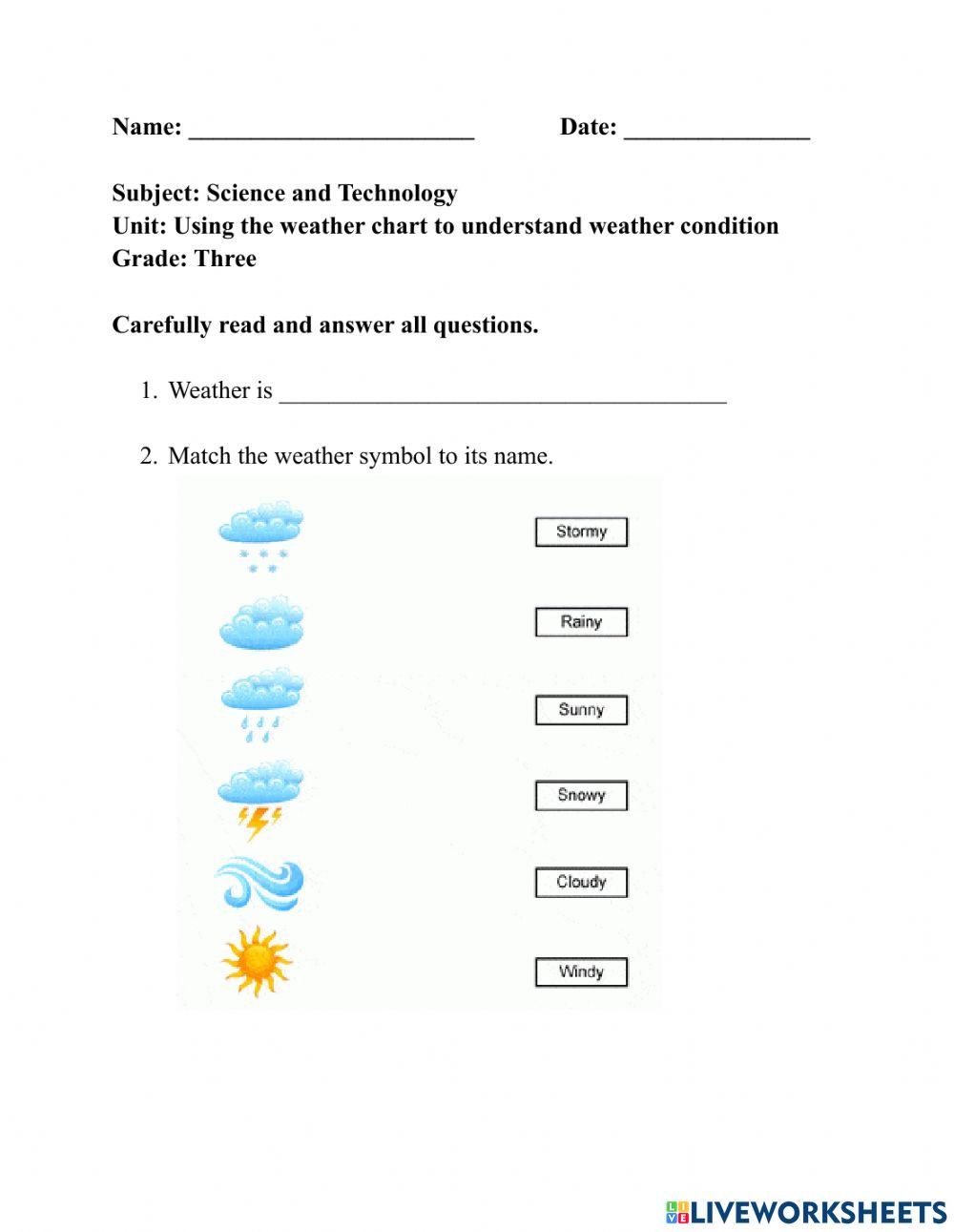 Weather | Free Interactive Worksheets | 2309820