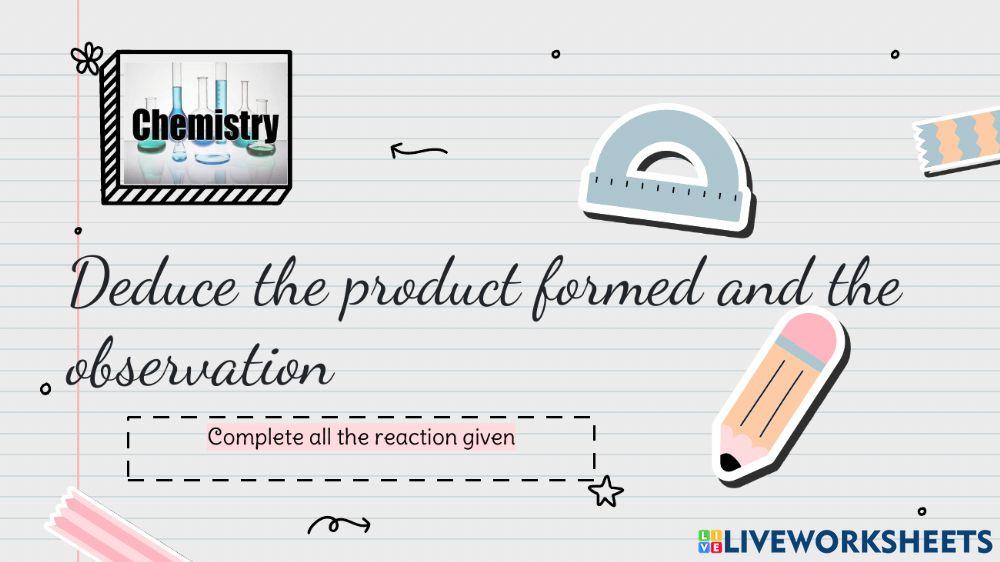 Chemical test interactive worksheet | Live Worksheets