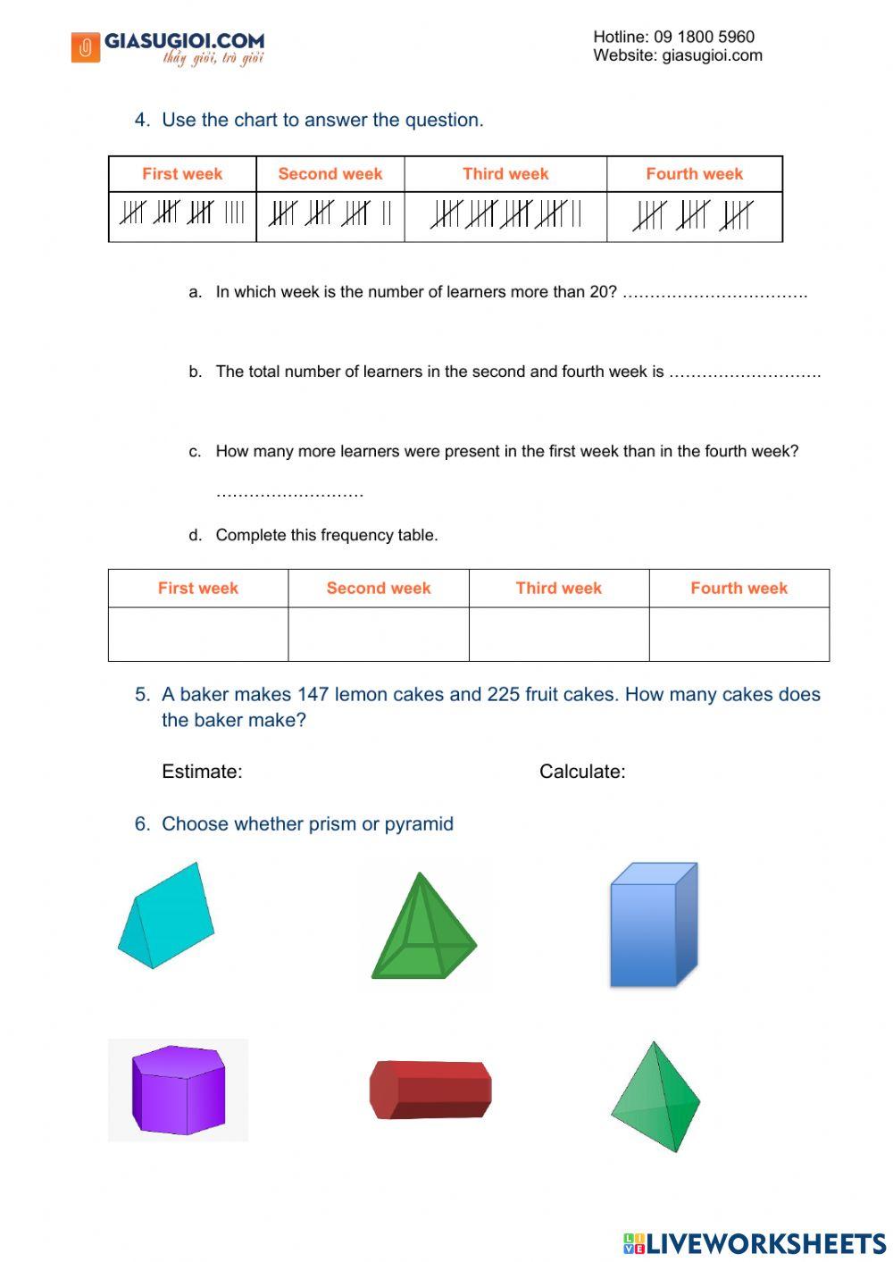 Cambridge - Mat… | Free Interactive Worksheets | 2555400