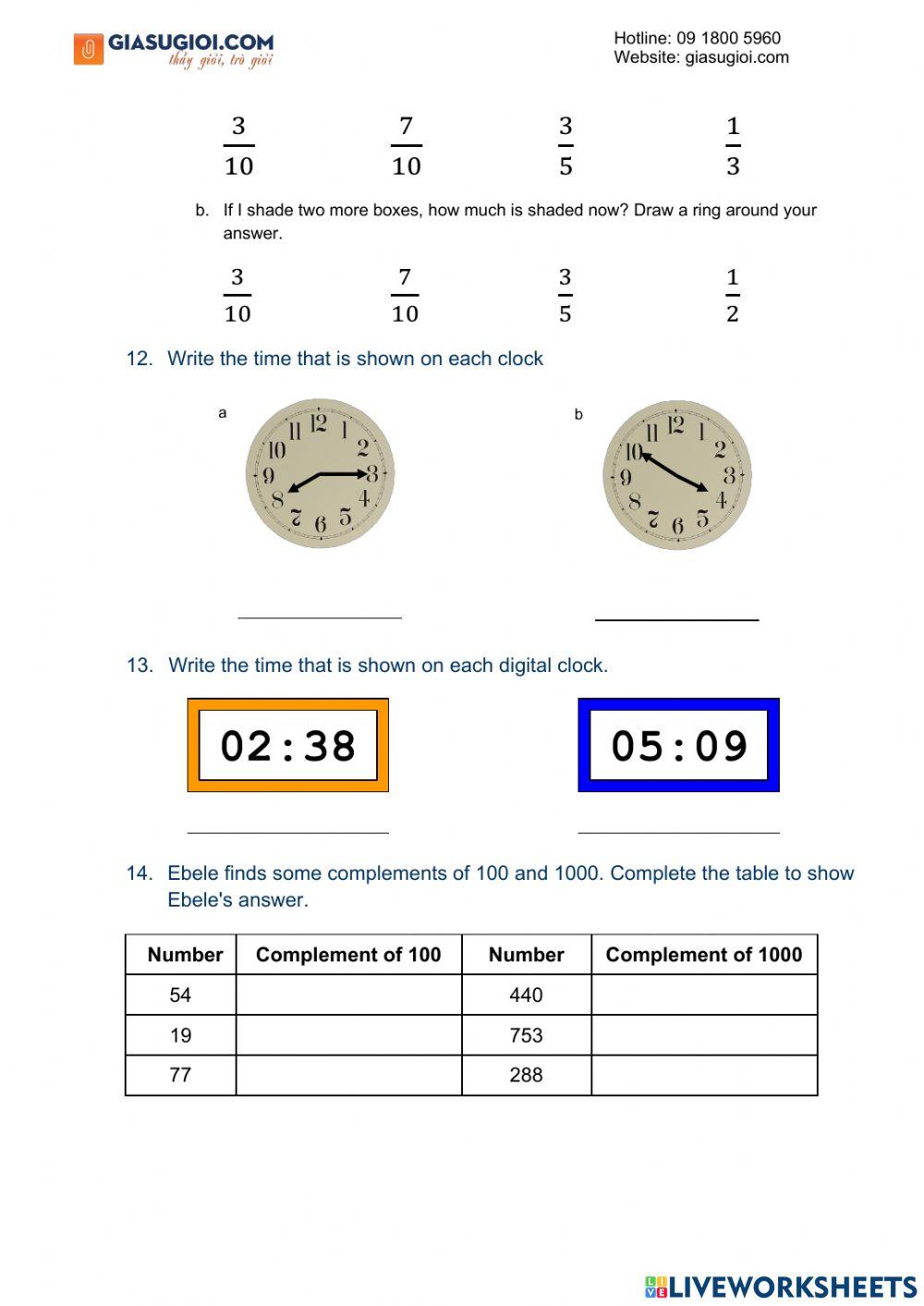 Cambridge - Mat… | Free Interactive Worksheets | 2555400