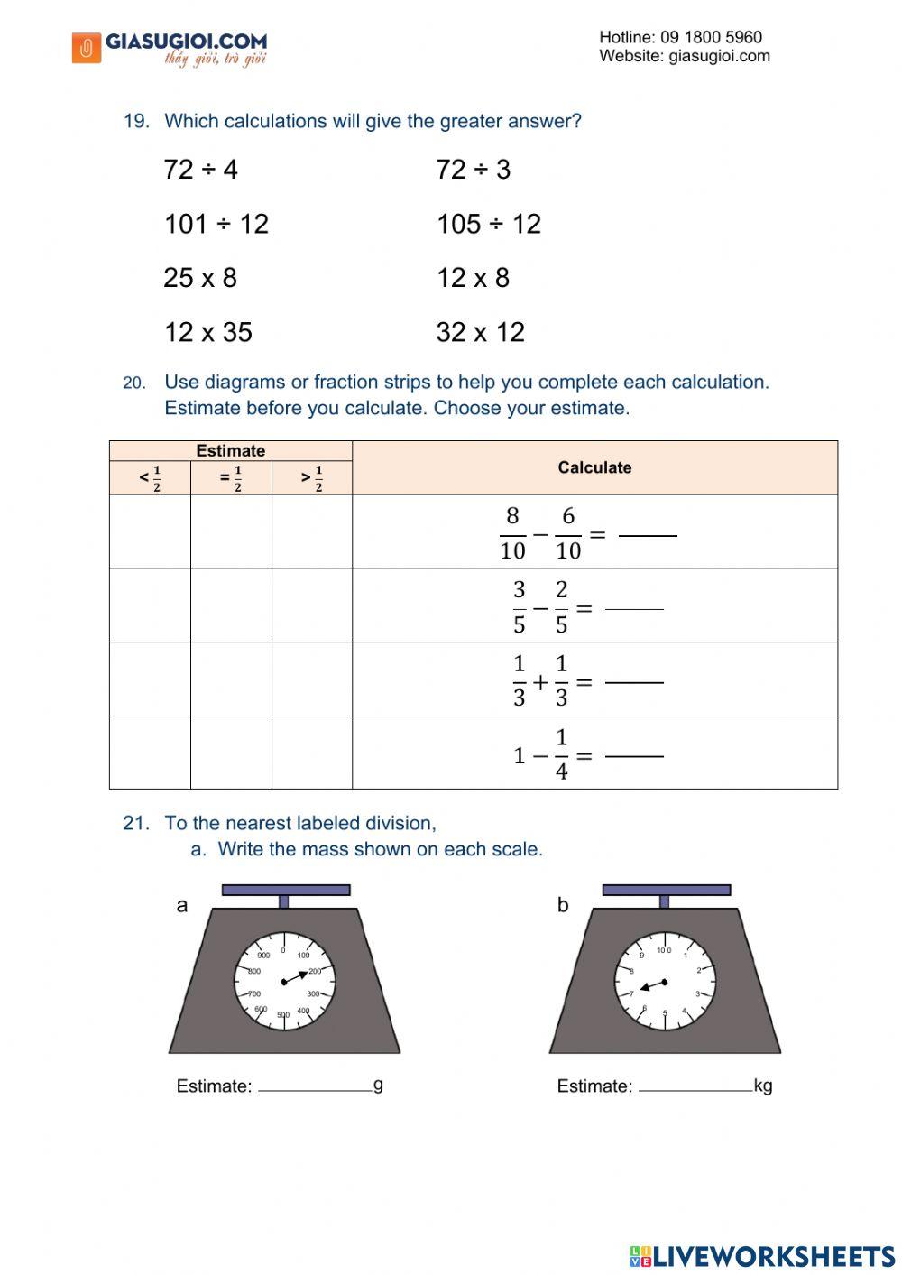 Cambridge - Mat… | Free Interactive Worksheets | 2555400