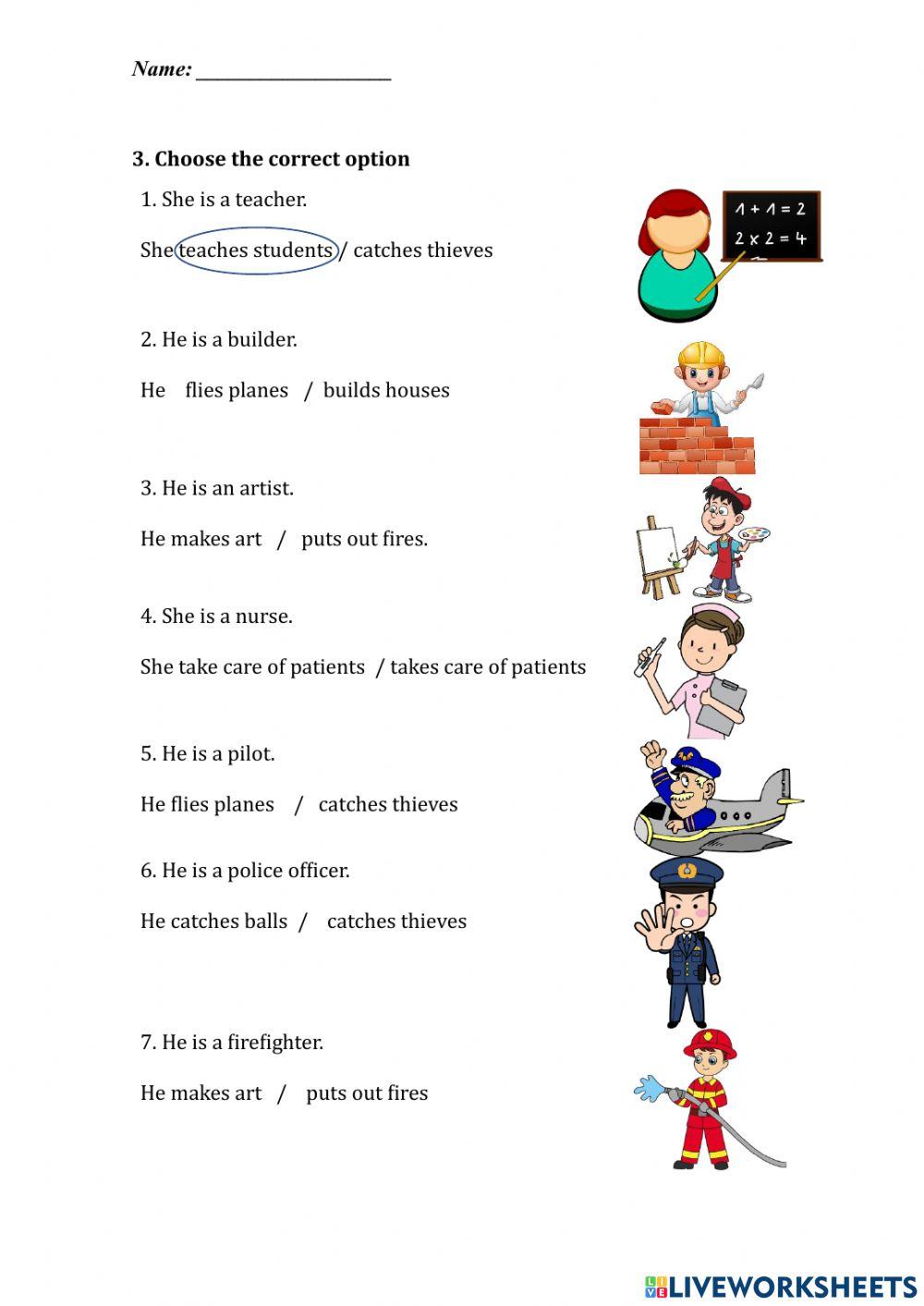 Job | Free Interactive Worksheets | 2310564