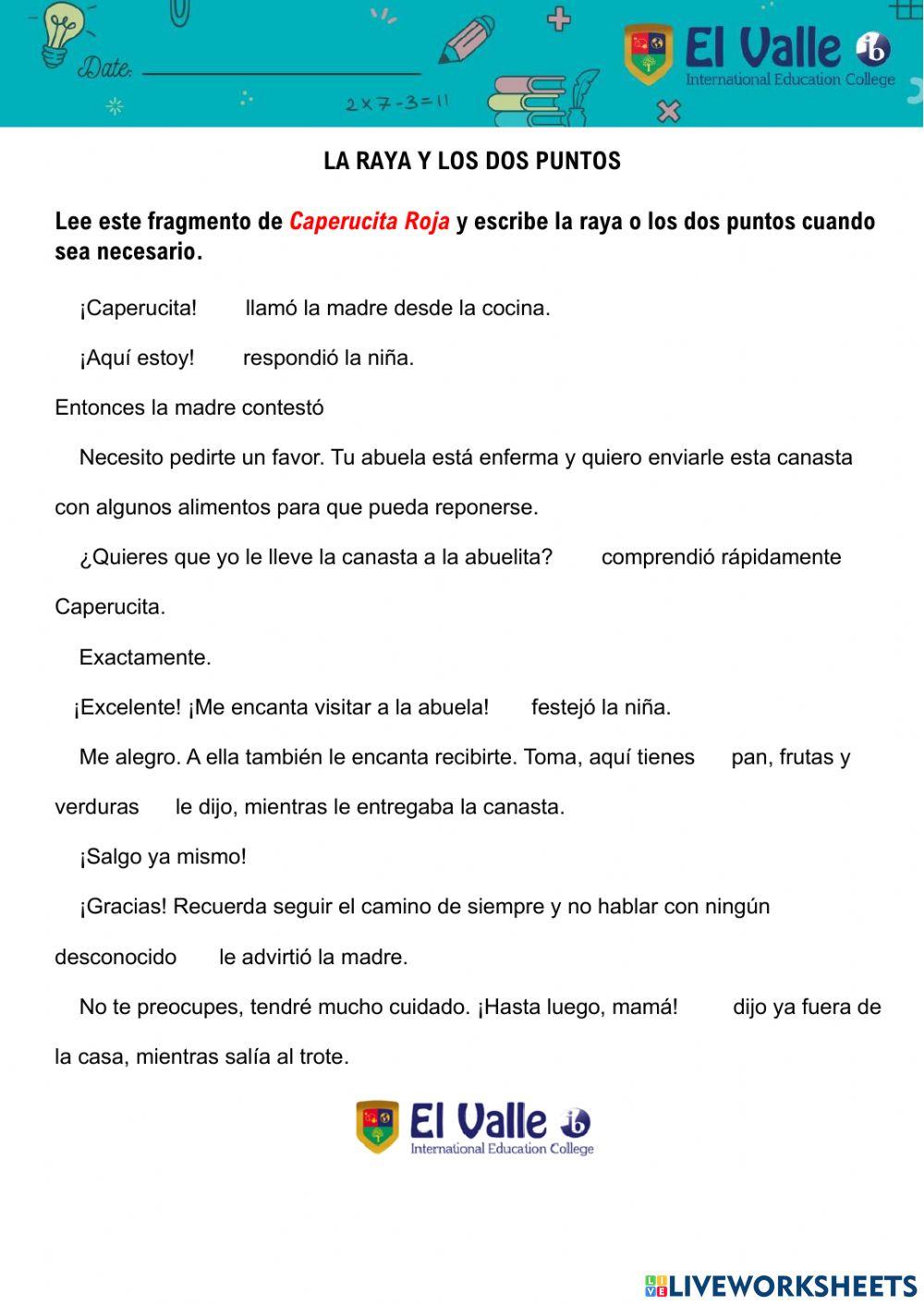 La raya y los d… | Free Interactive Worksheets | 2310894