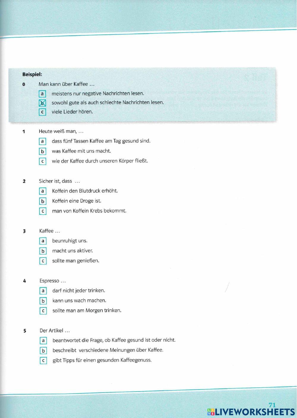 Lesen 1 - Zertifikat A2 3987225 | Zulma Calvo | Live