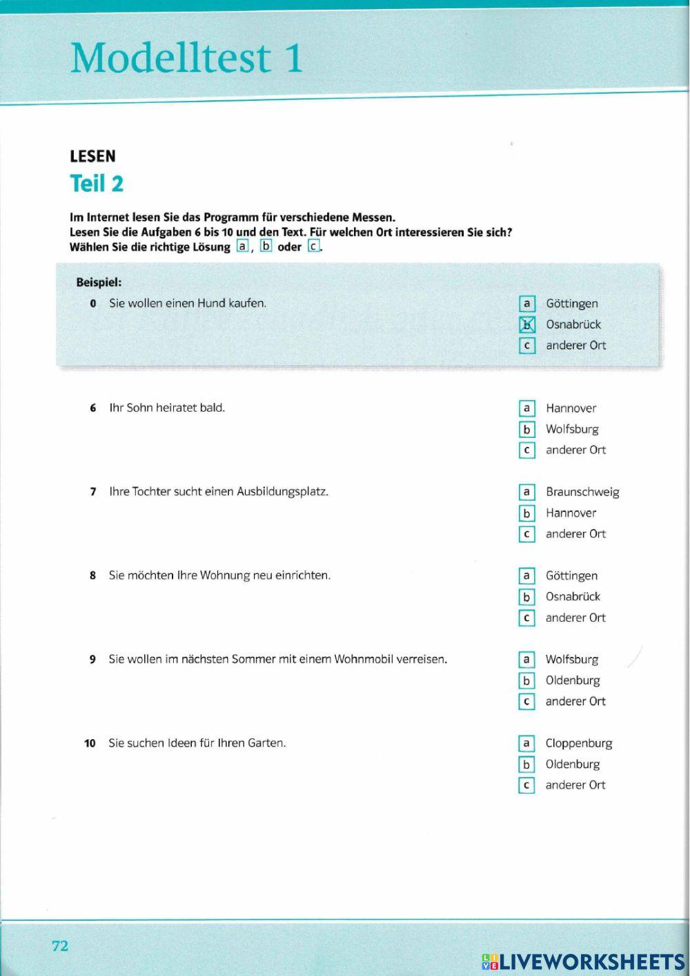 Lesen 1 - Zertifikat A2 3987225 | Zulma Calvo | Live