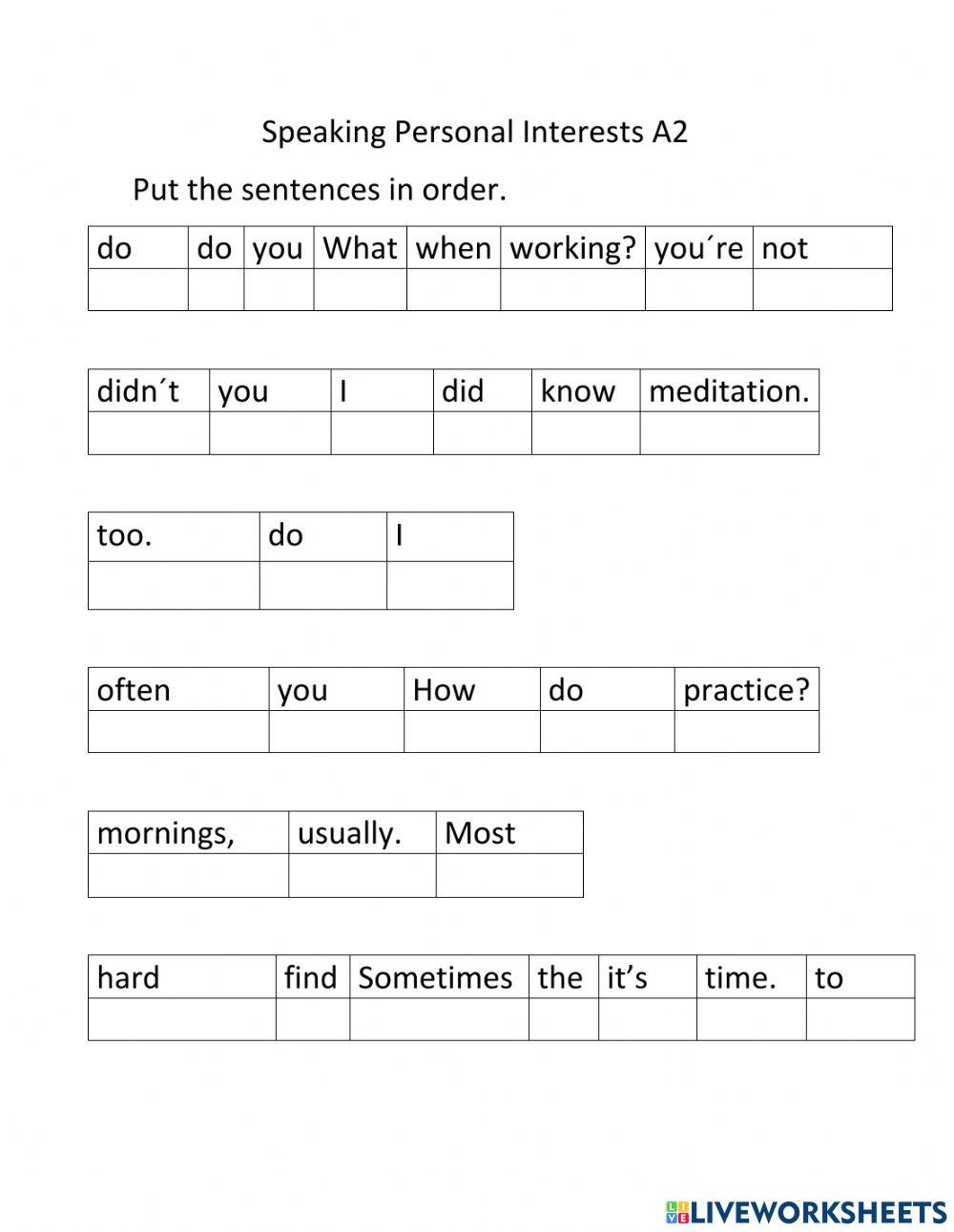 Speaking Person… | Free Interactive Worksheets | 2311361