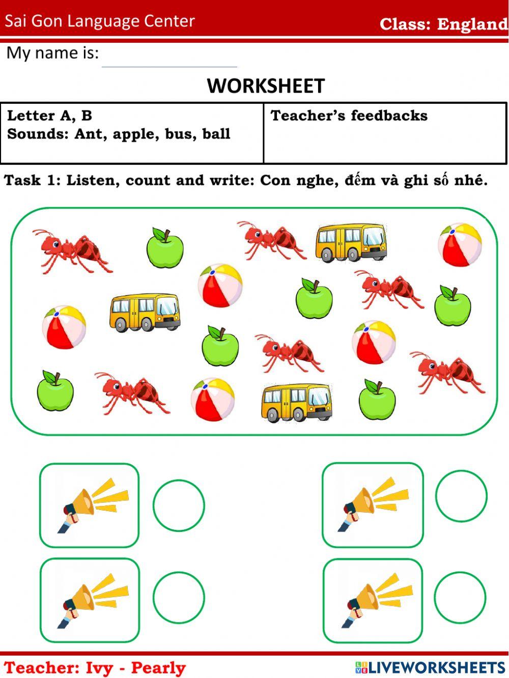 Letter A. B worksheet | Live Worksheets