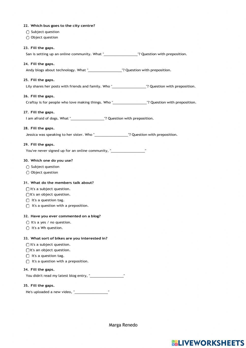 Types Of Questions Online Exercise For Live Worksheets types-of-questions-online-exercise-for-live-worksheets