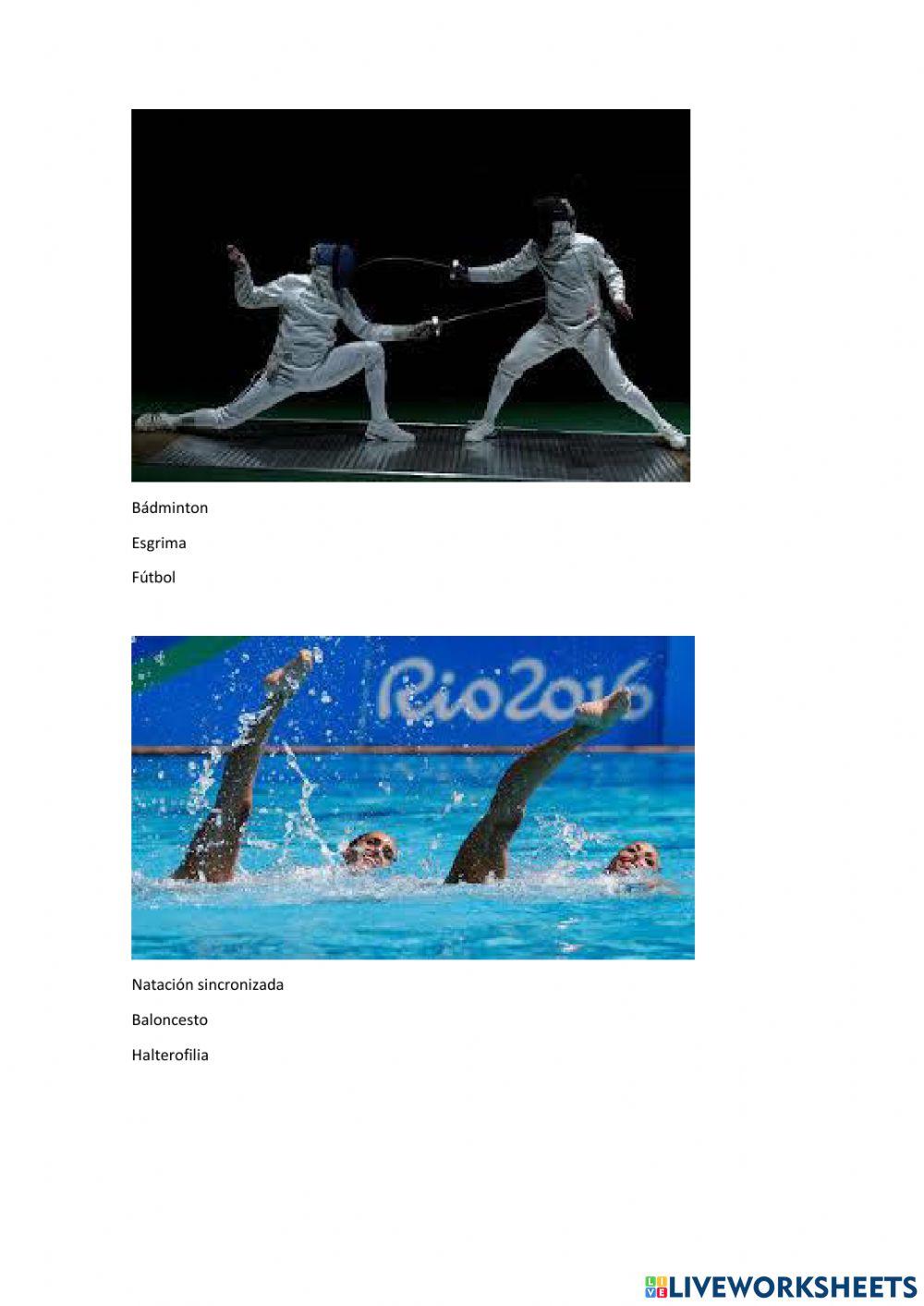 Los deportes olímpicos worksheet | Live Worksheets