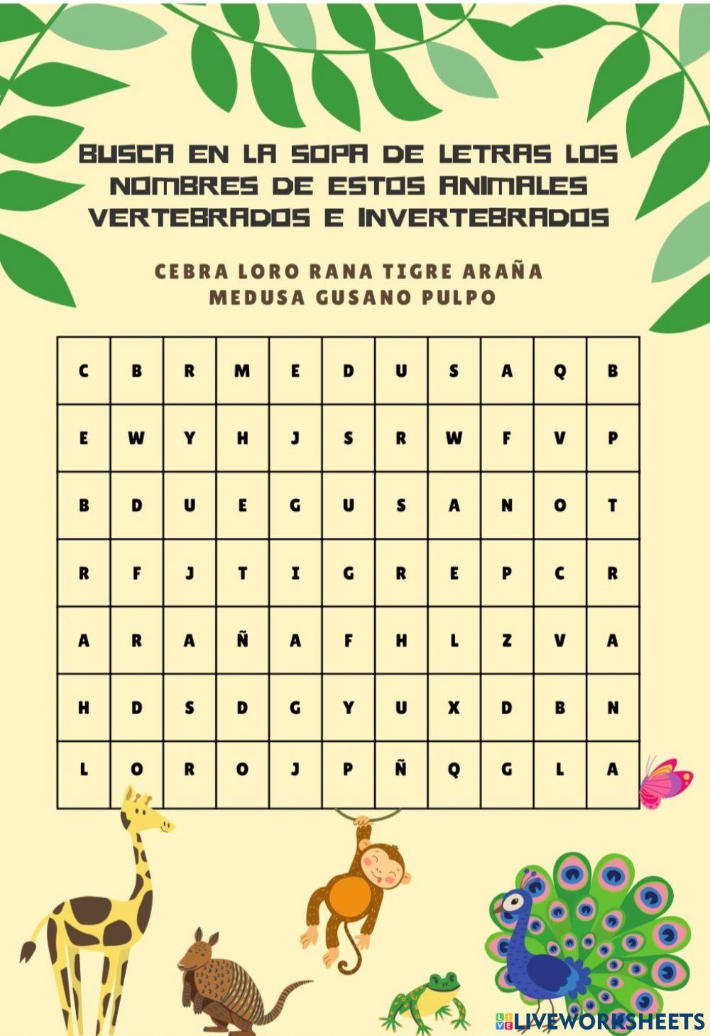 Sopa de letras online exercise for 3 | Live Worksheets