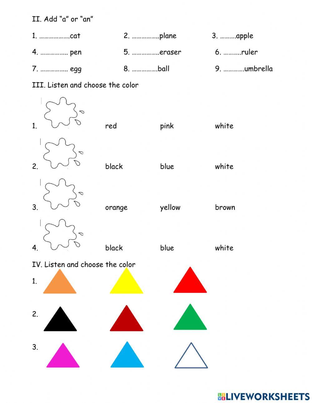 2311970 | Color and things | Hongevora | LiveWorksheets