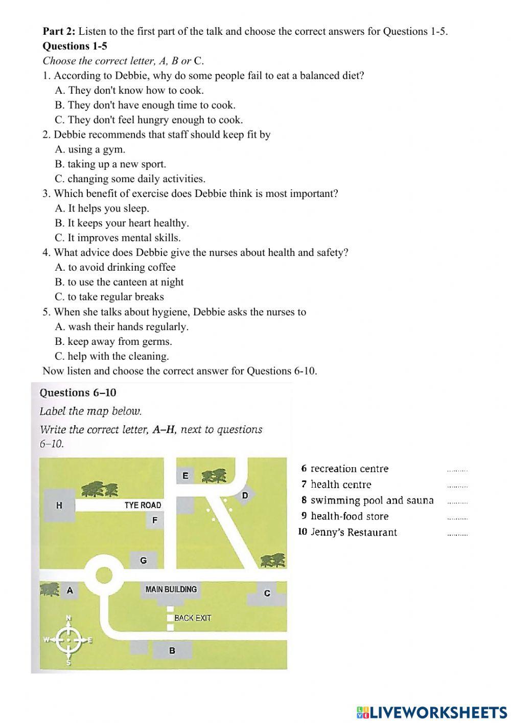 FINAL TEST 2 - IELTS 12 online exercise for | Live Worksheets