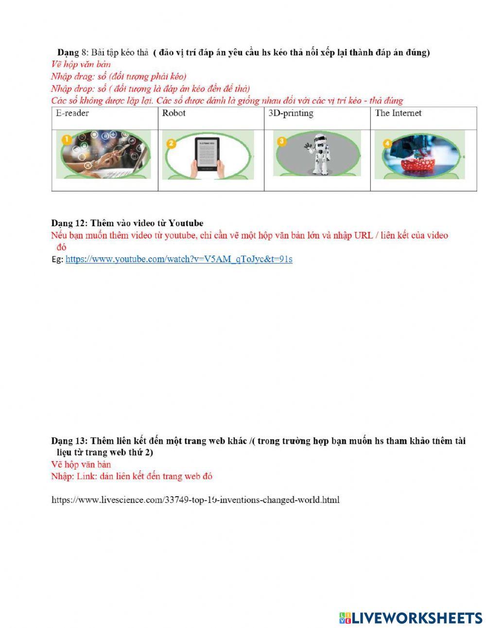 Live worksheet | nhungnam2510 | Live Worksheets