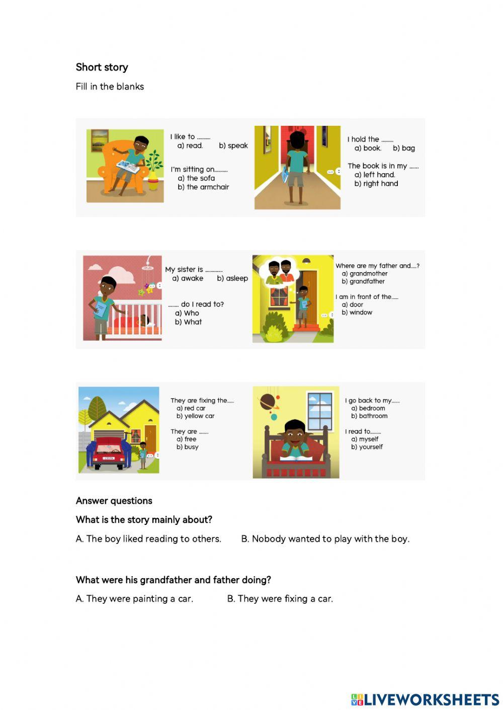Short Story online pdf activity for grade 3 | Live Worksheets
