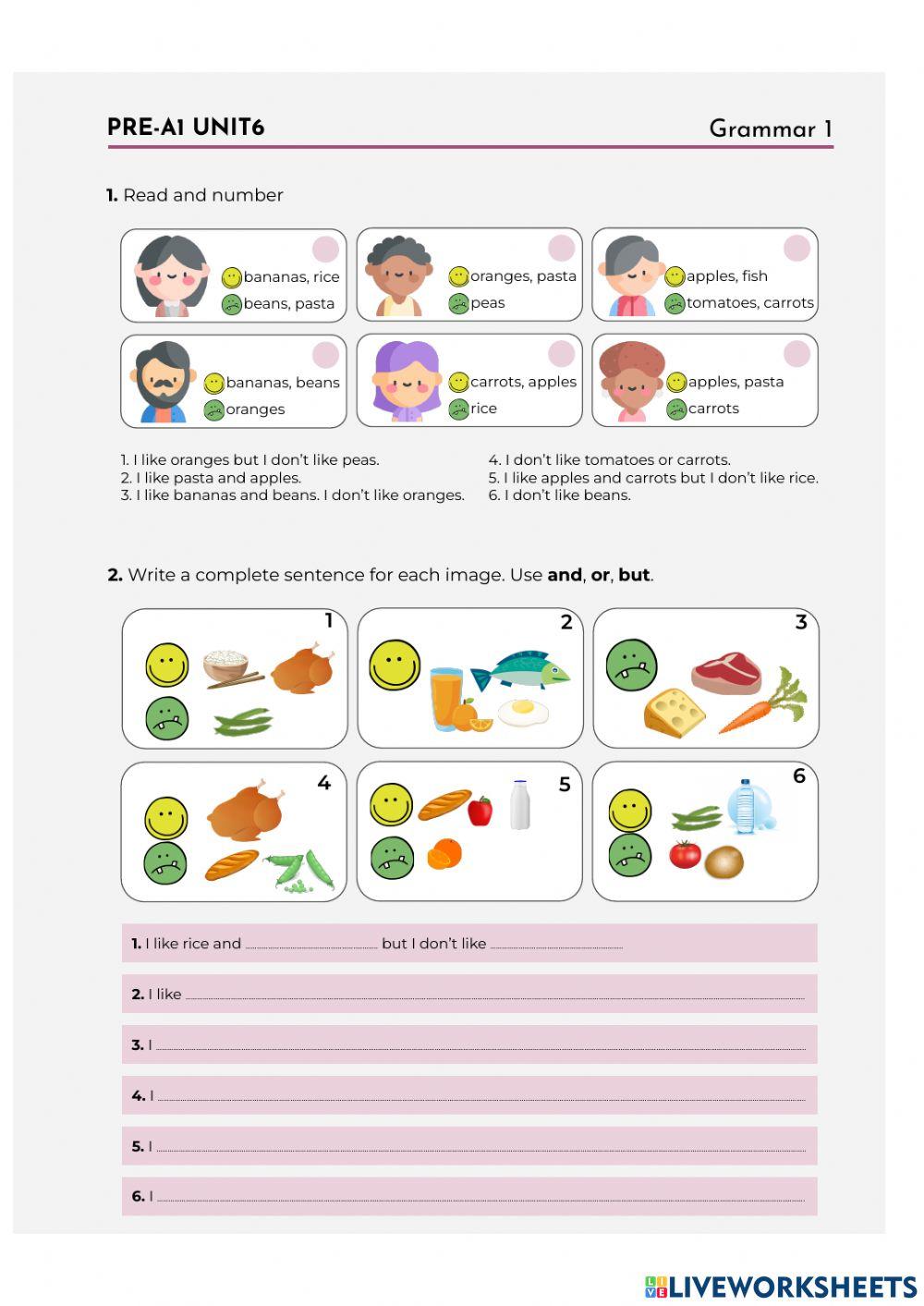 I like activity for Pre-A1 (Primaria) | Live Worksheets