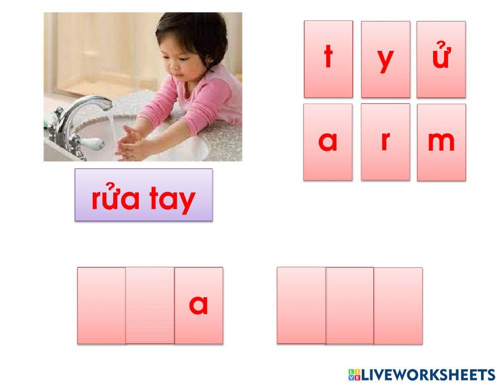 Keo chu cai - rua tay worksheet | Live Worksheets