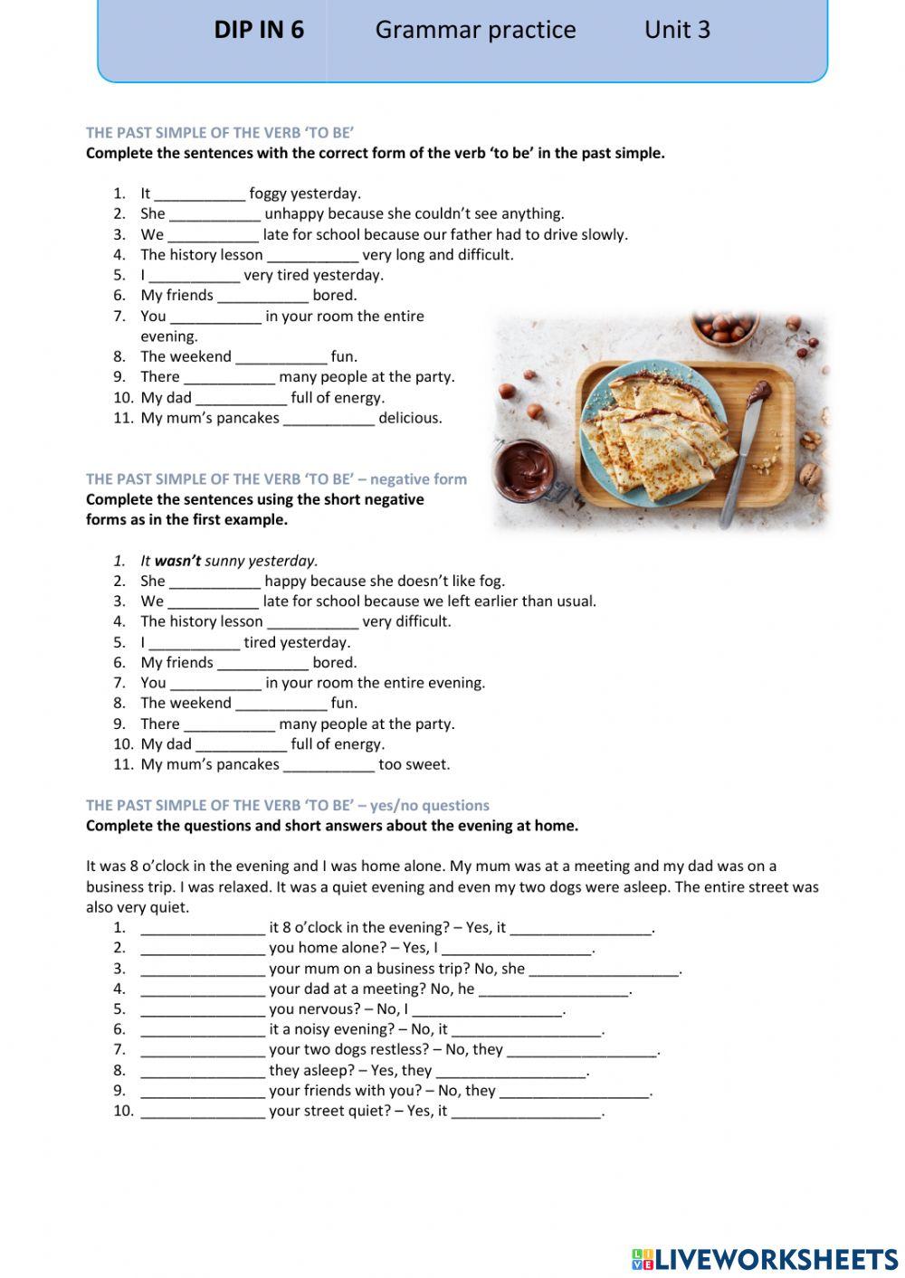 Grammar practice 6 unit 3 worksheet | Live Worksheets