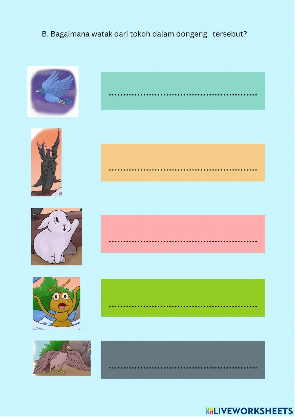 Evaluasi Dongeng | Free Interactive Worksheets | 2313750