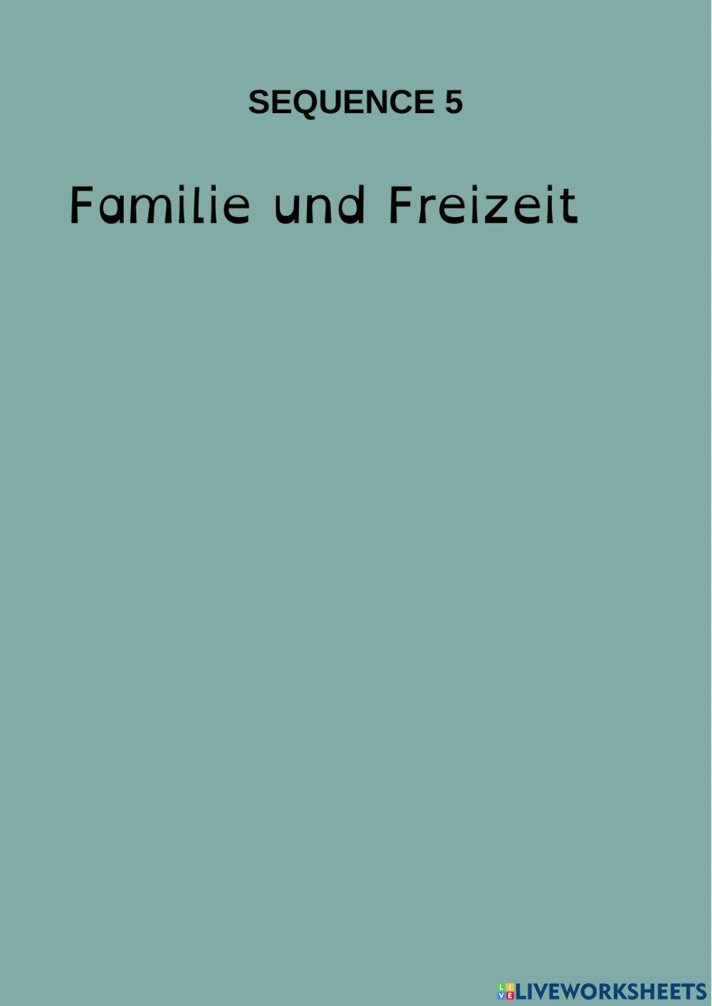 Familie und Freizeit worksheet | Live Worksheets