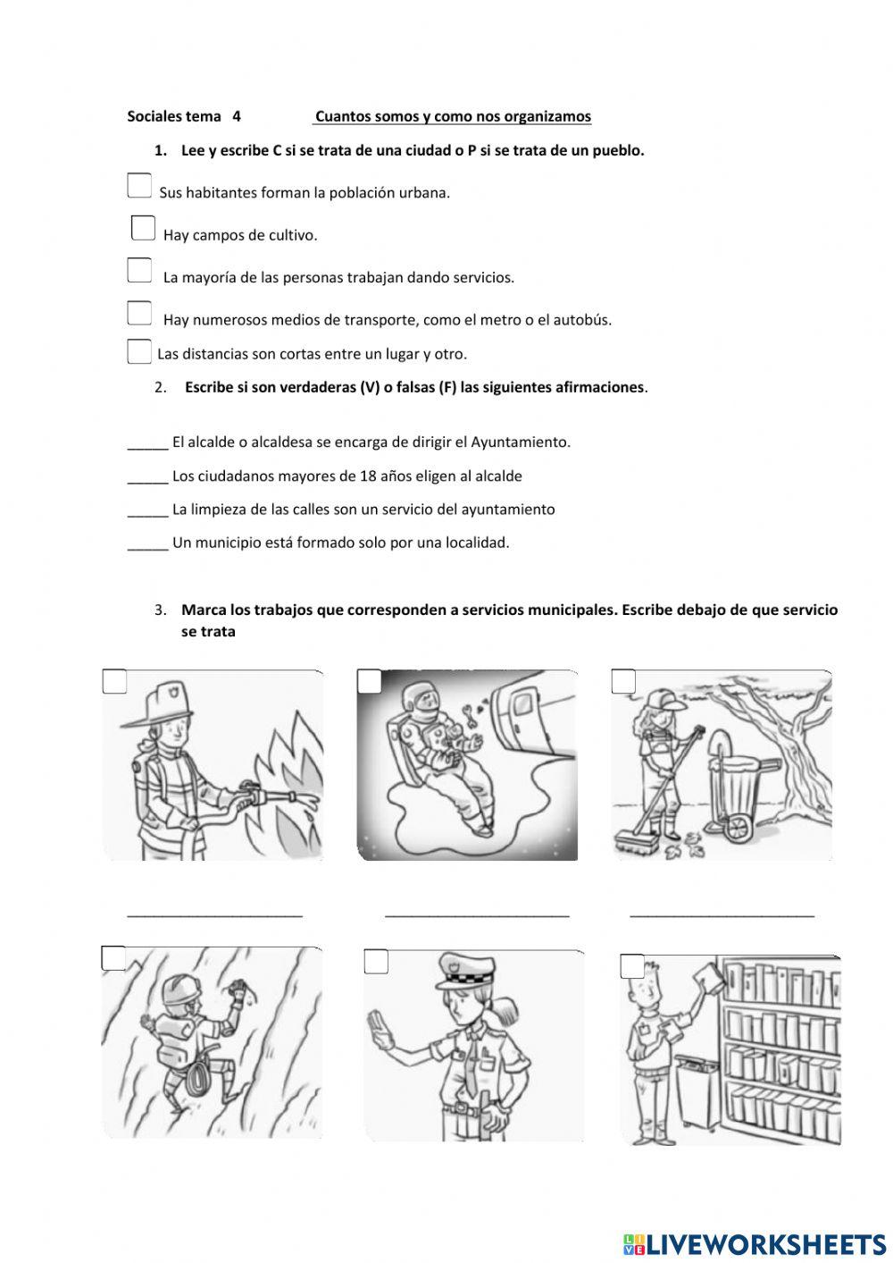 Tema 4 sociales worksheet | Live Worksheets