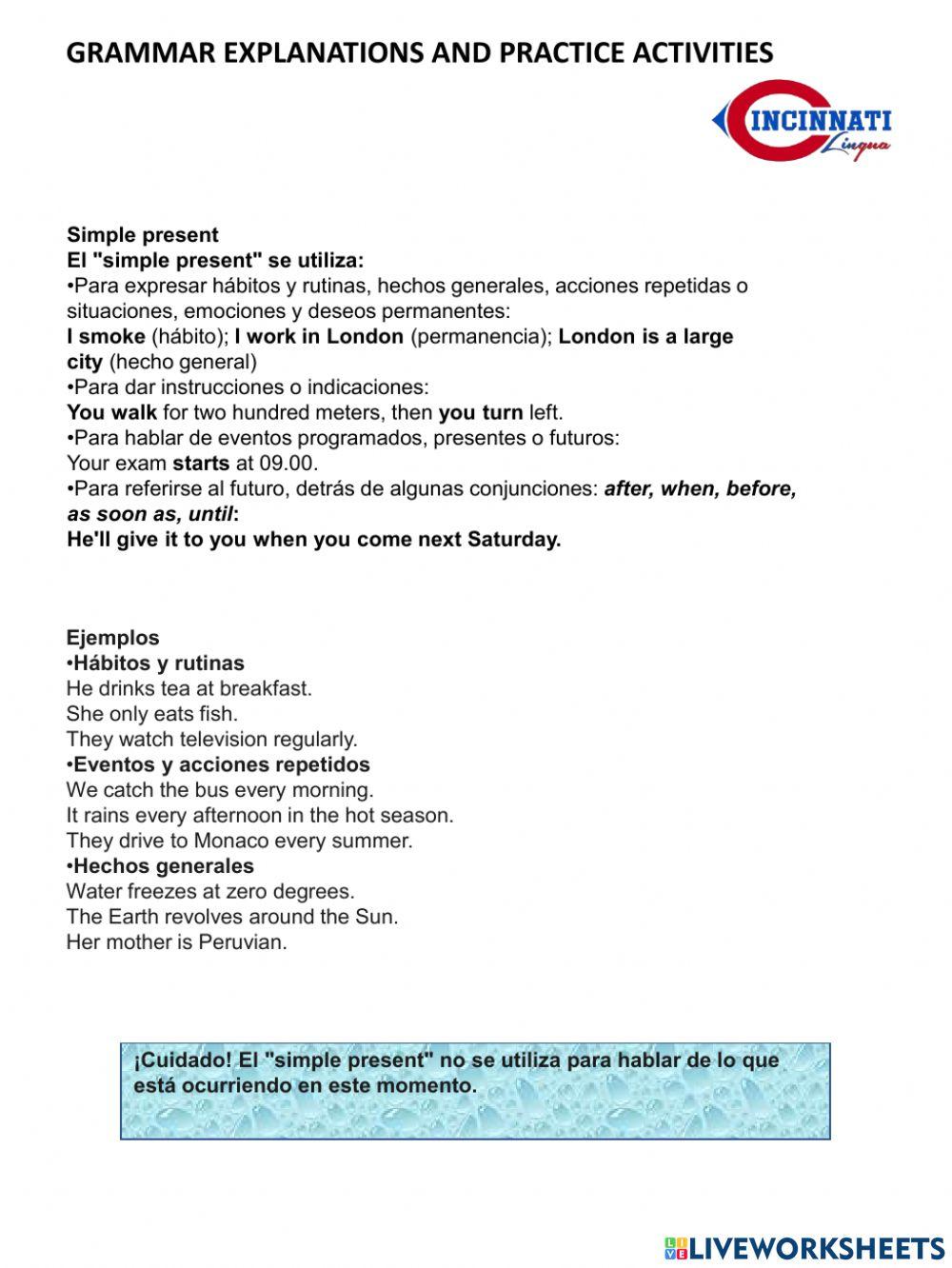 Simple present … | Free Interactive Worksheets | 2313975