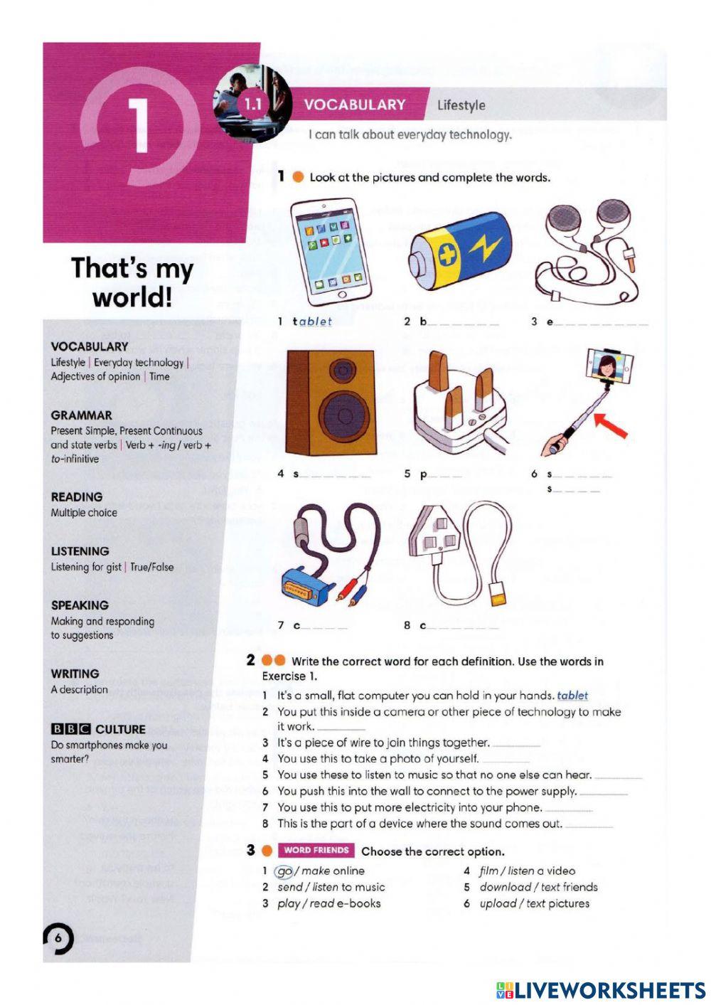 Ww3 wb u1.1 worksheet | Live Worksheets