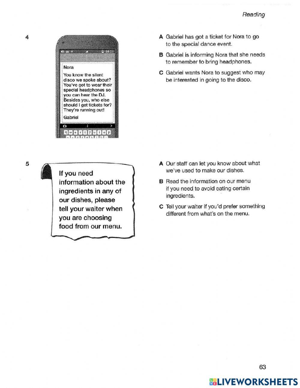 B1 authentic 4 reading worksheet | Live Worksheets