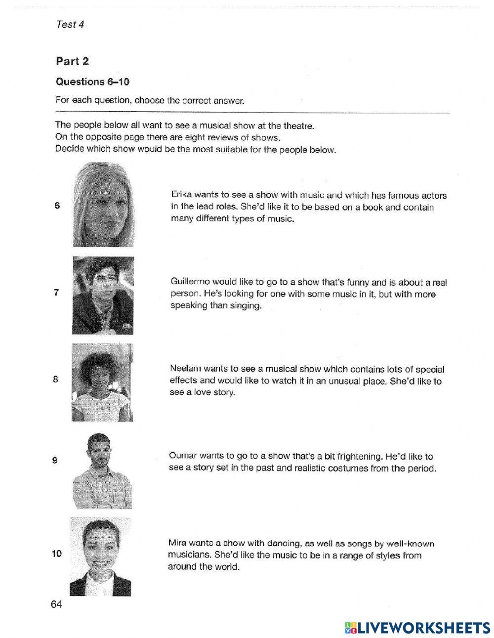 B1 authentic 4 reading worksheet | Live Worksheets
