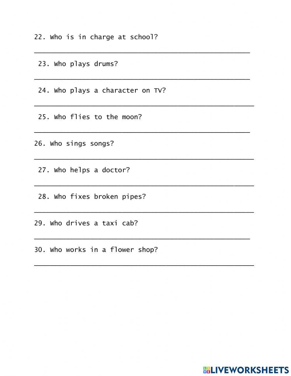 WHO Questions 2314161 | Cristina Valle | Live Worksheets