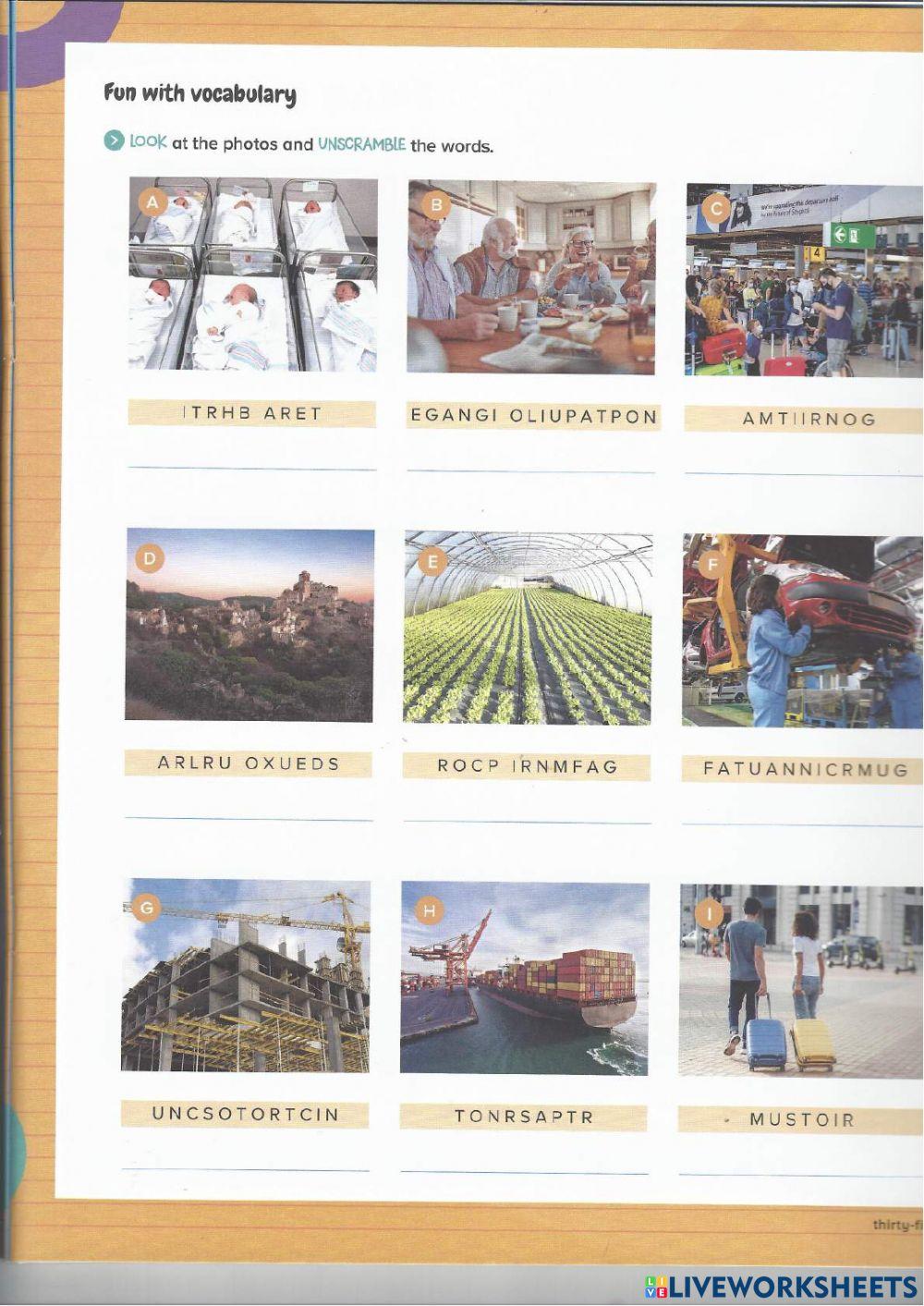 UNIT 8 - POPULATION, MIGRATION AND ECONOMIC SECTORS online exercise for | Live Worksheets