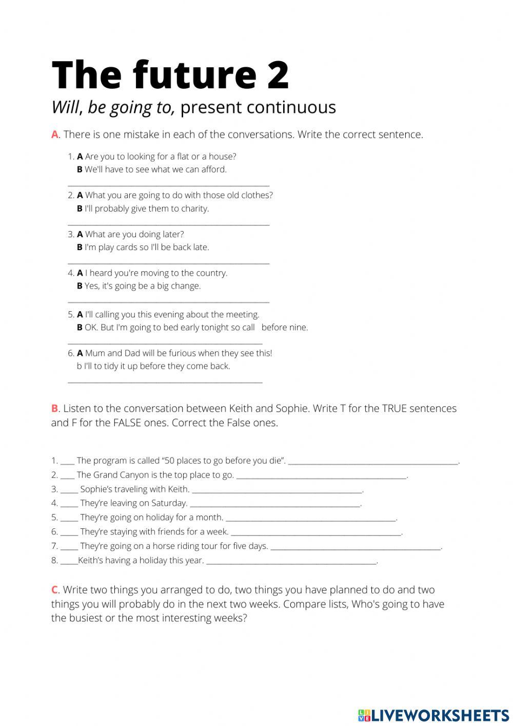 The future 2 | GuilleContreras | Live Worksheets