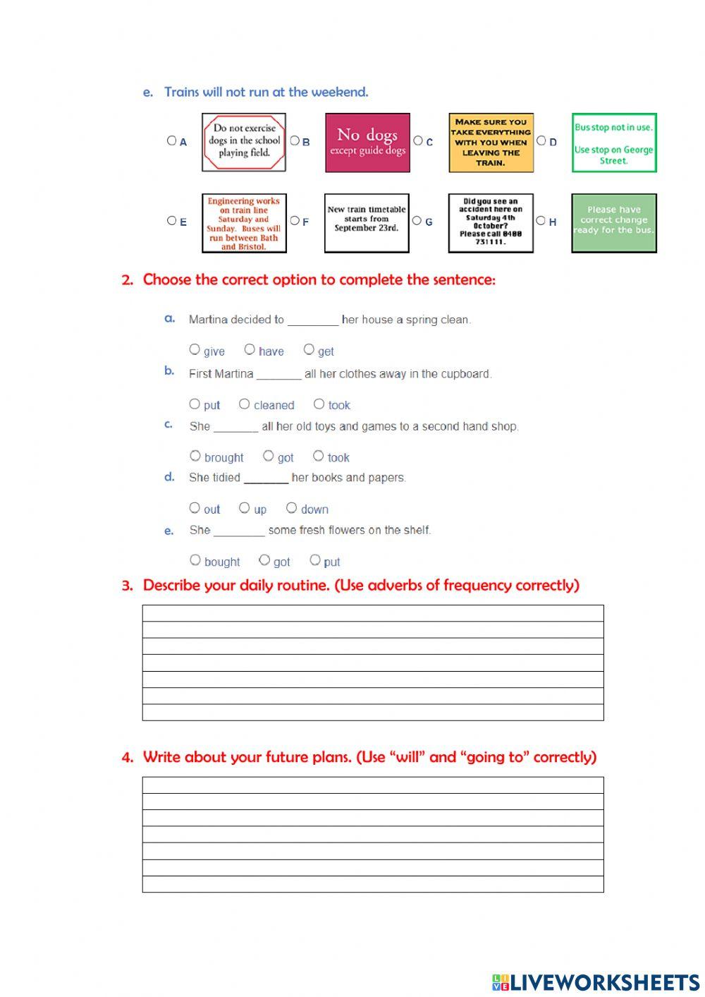 FINAL EXAM A2-MODULE 2 online exercise for | Live Worksheets