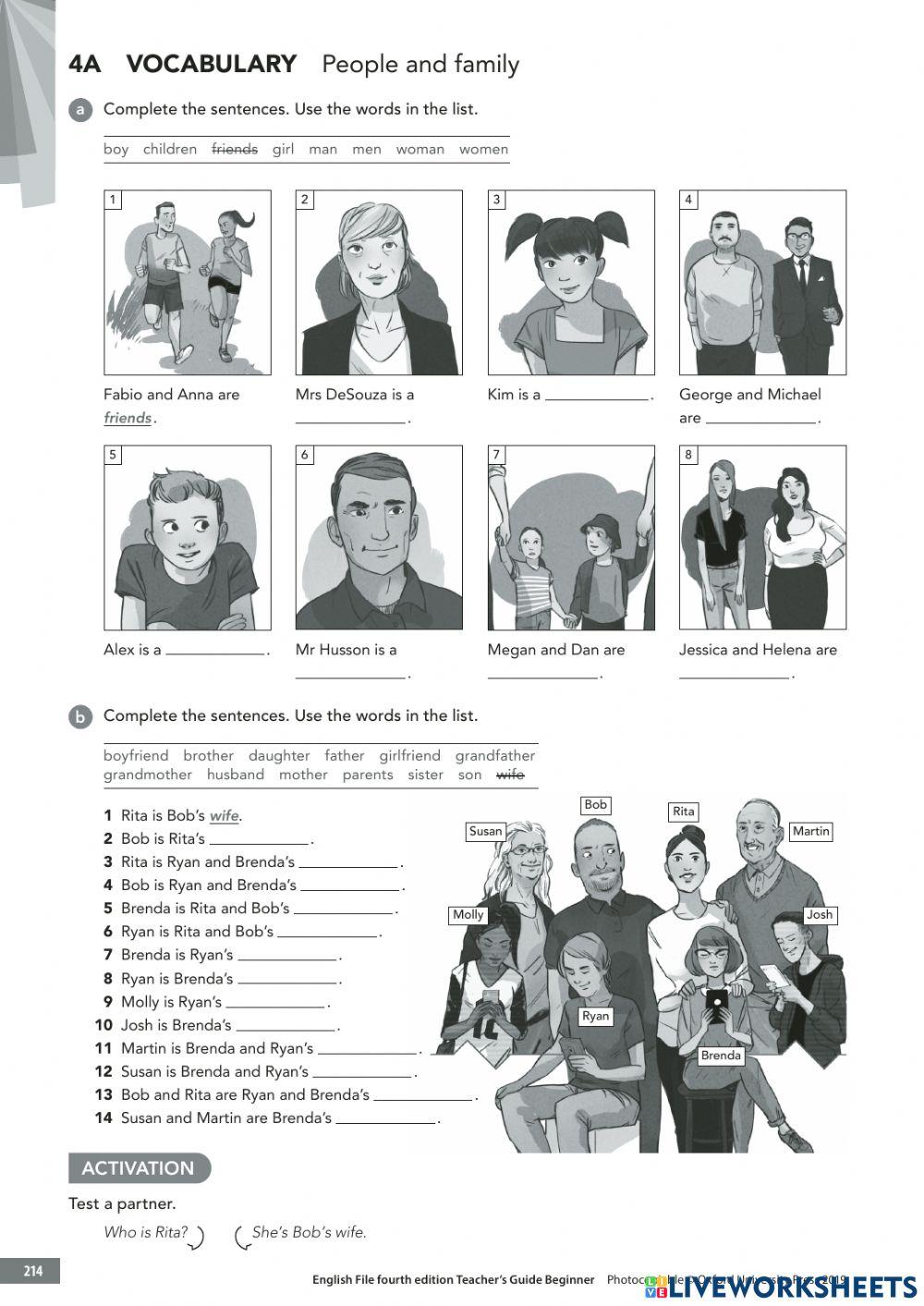 People and Family | LiveWorksheets | 6973948