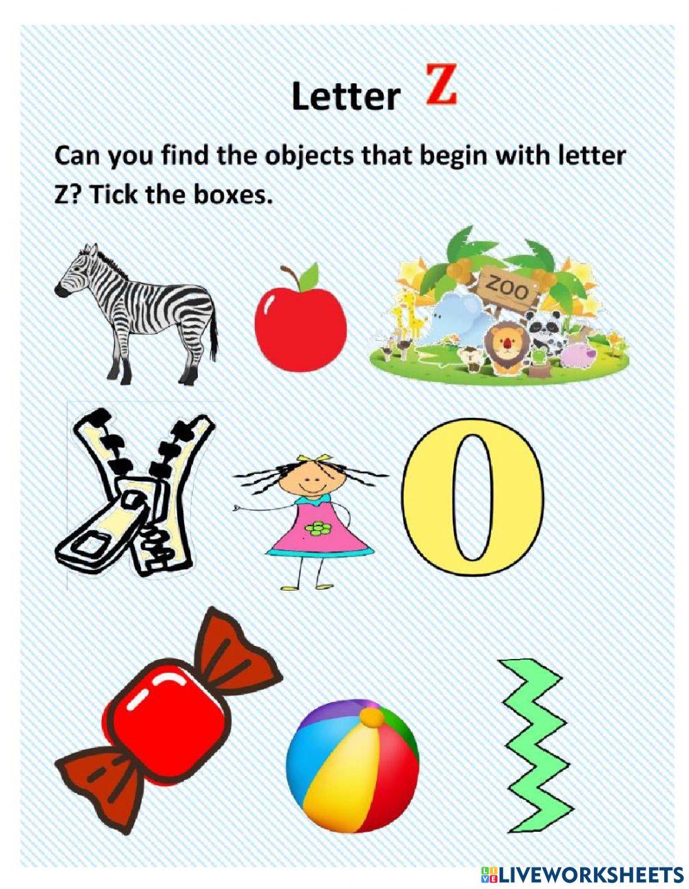 objects beginning with z