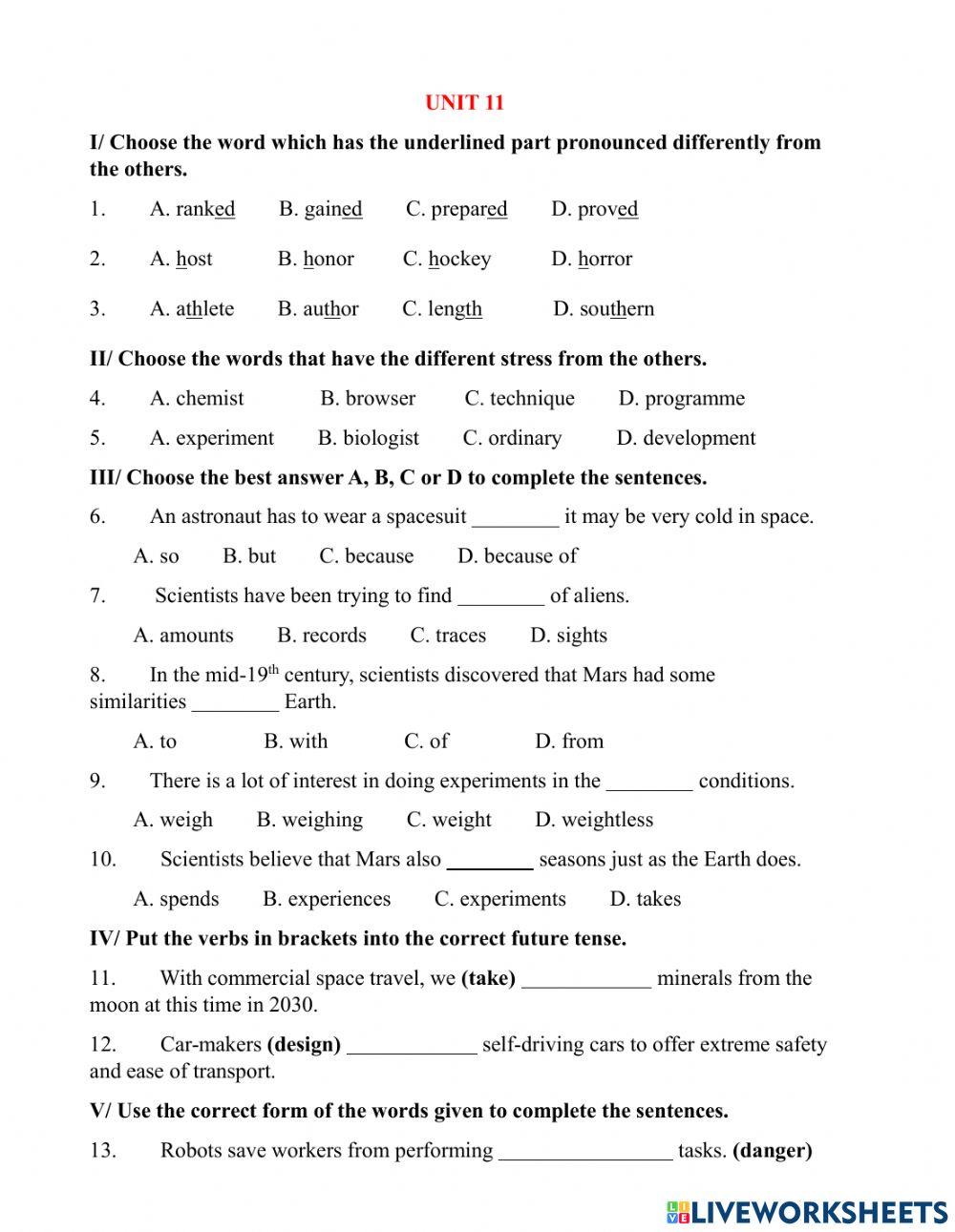 E8-UNIT11 6951063 | joekim08 | Live Worksheets