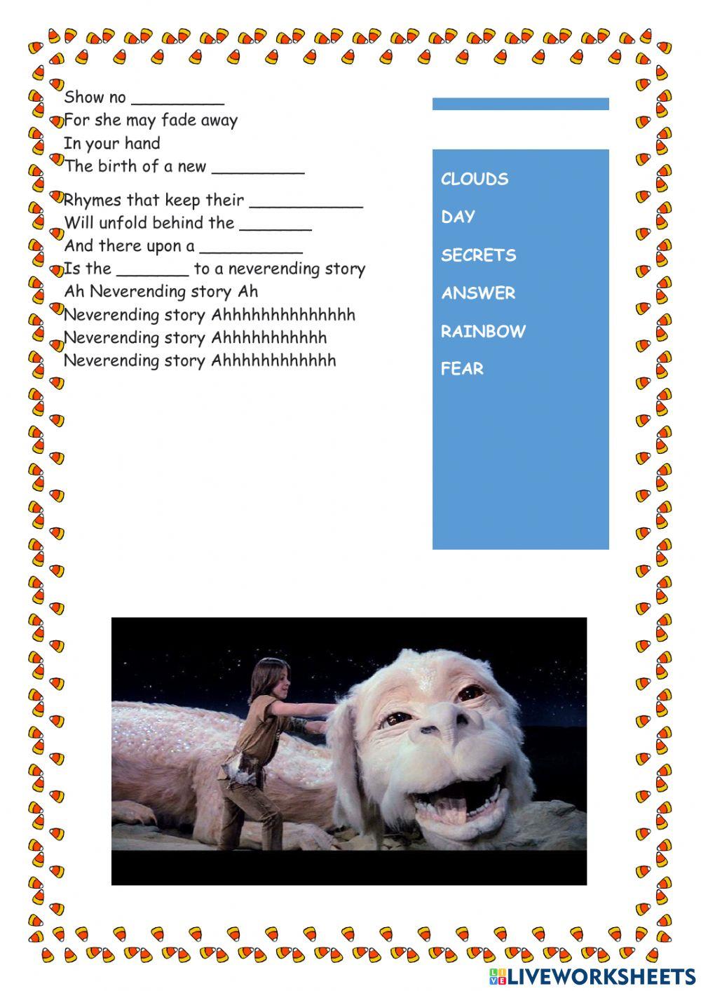SONG NEVERENDING STORY by Limahl online exercise for | Live Worksheets