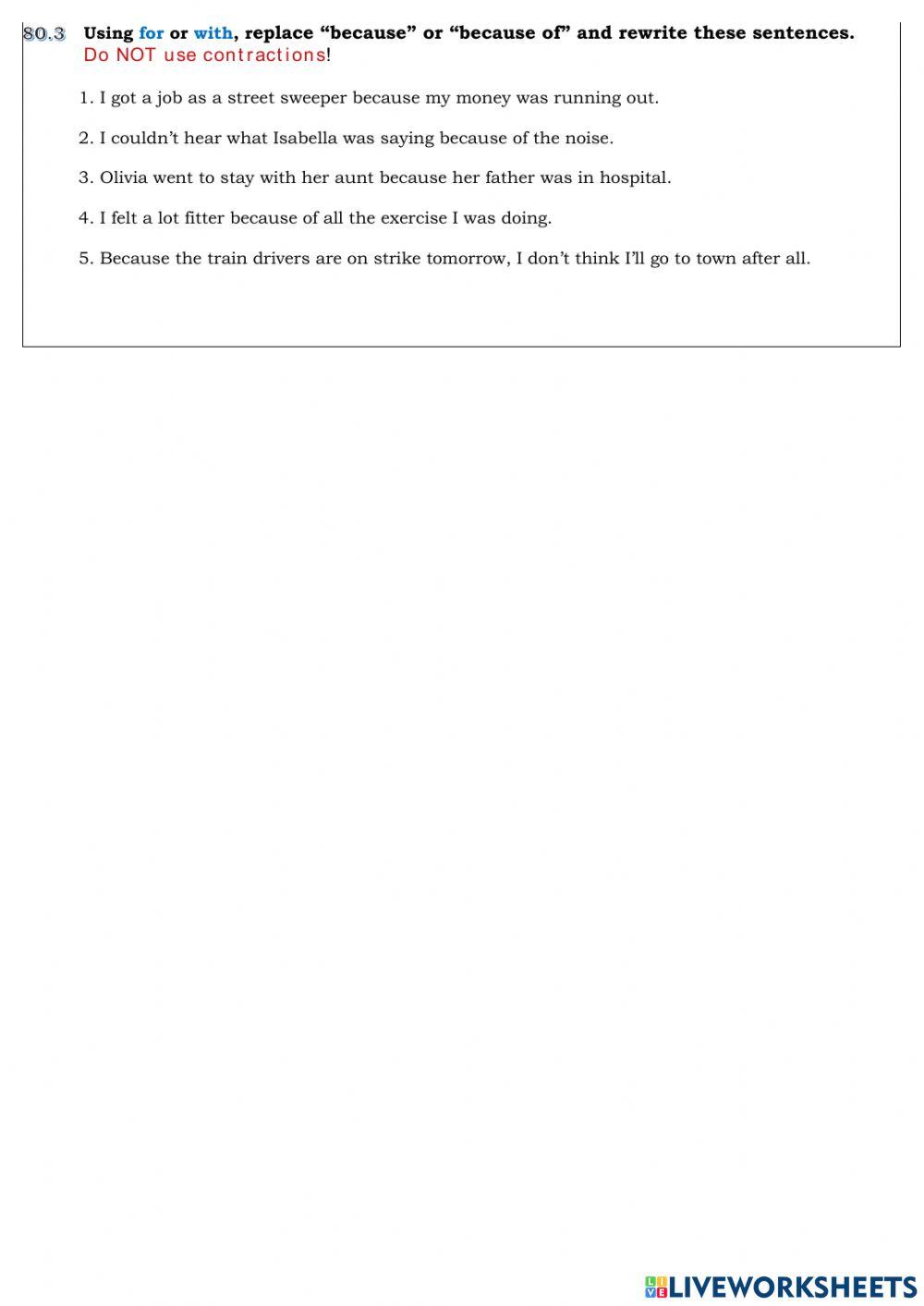Adverbials Part 1 worksheet | Live Worksheets