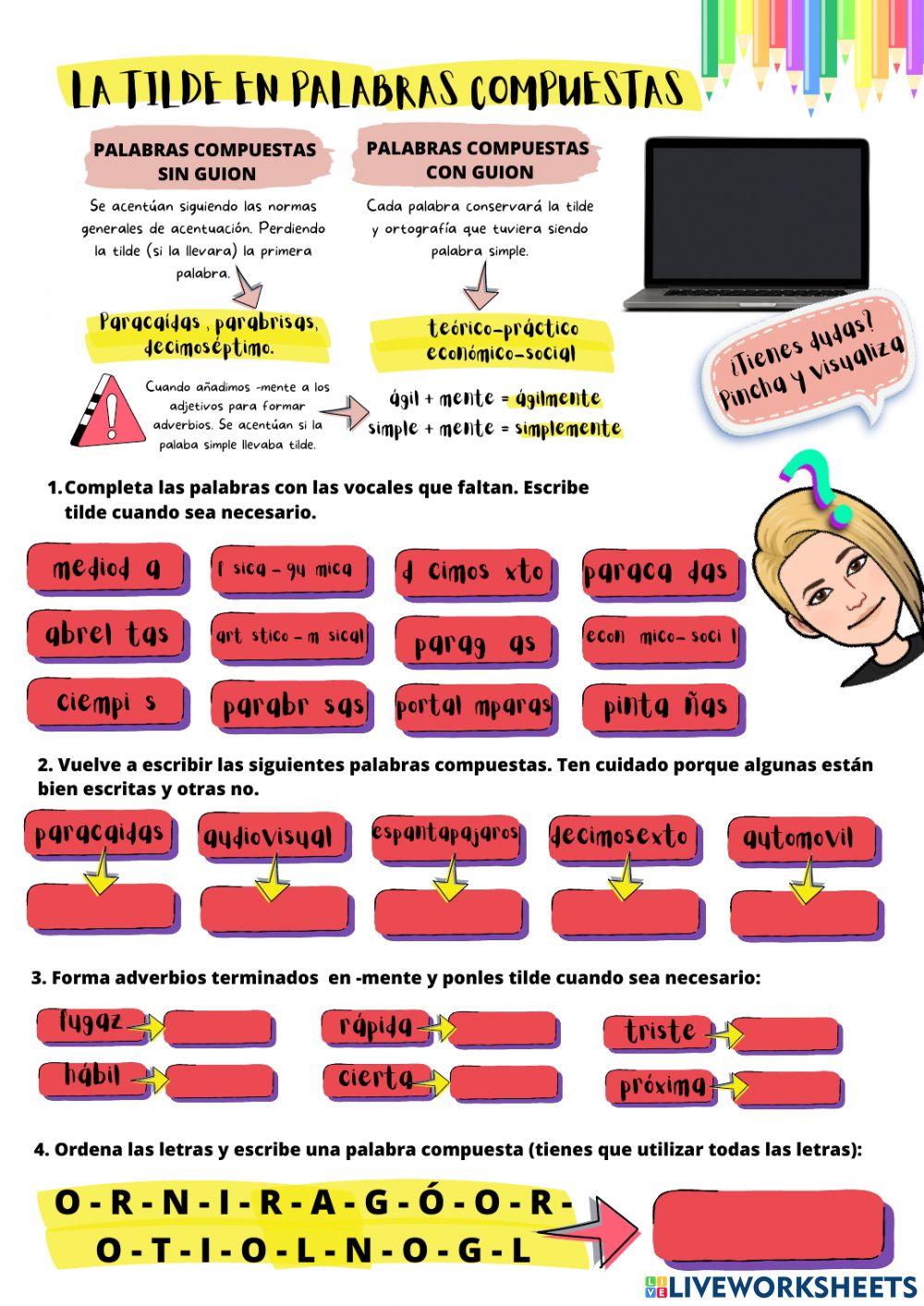 Tilde en palabr… | Free Interactive Worksheets | 7082114