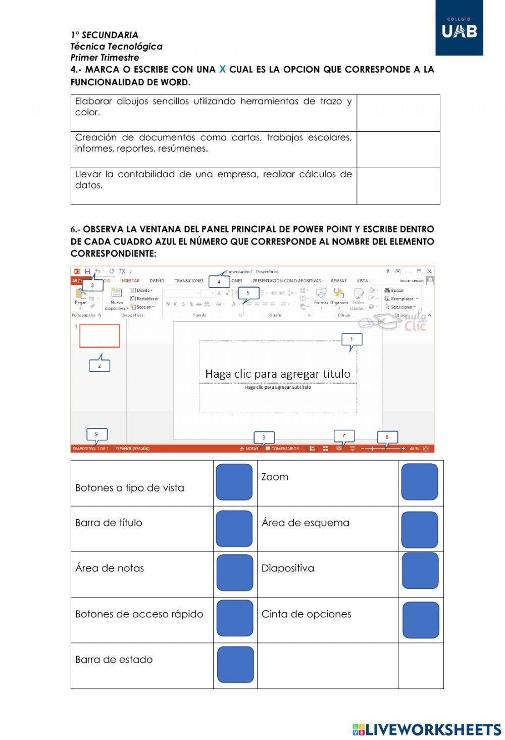 Ofimatica 7138442 | solmari1701 | Live Worksheets