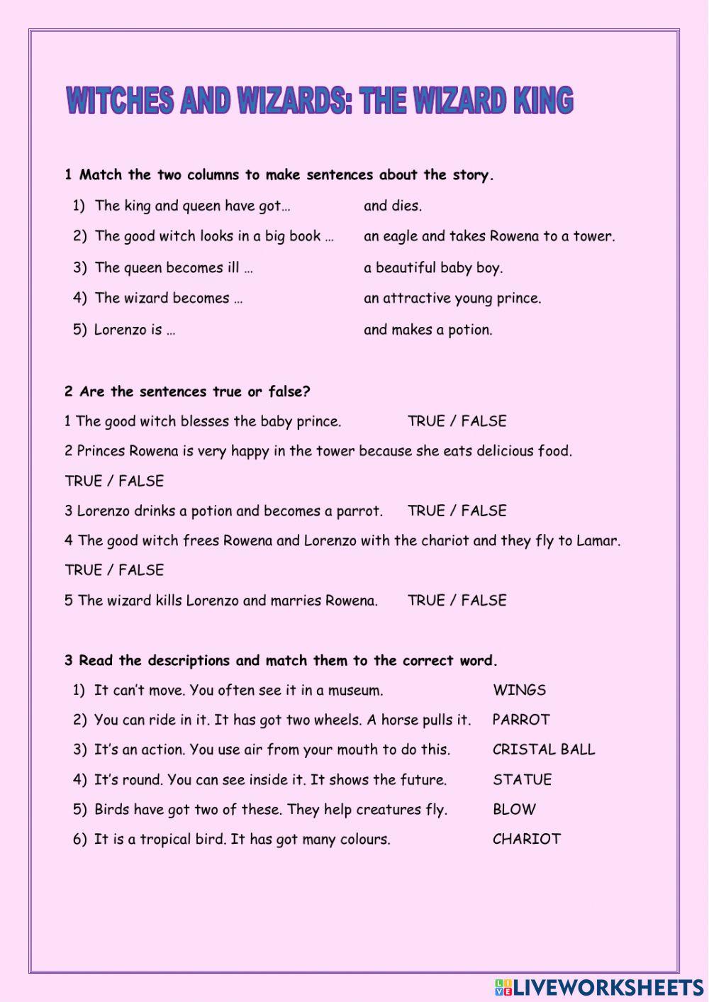 The wizard king 7202315 | Nuriaies | Live Worksheets