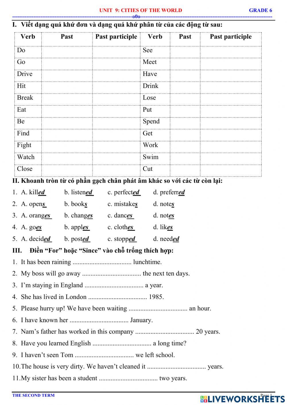 Practice Test Unit 9 ( p1) worksheet | Live Worksheets