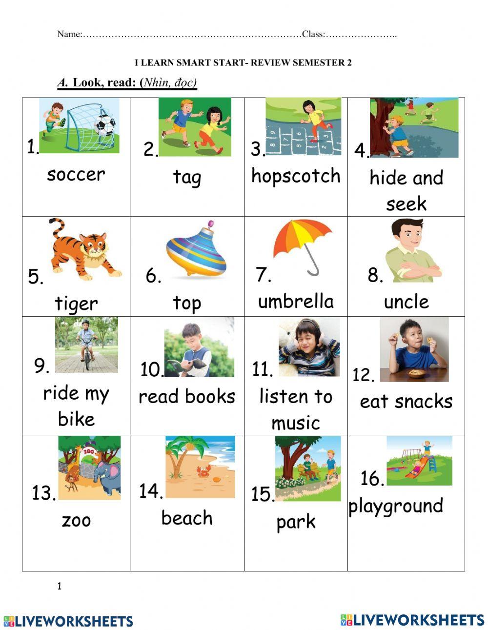 Review semester 2-I learn smart start 2-Ms.Hanh Pham online exercise ...