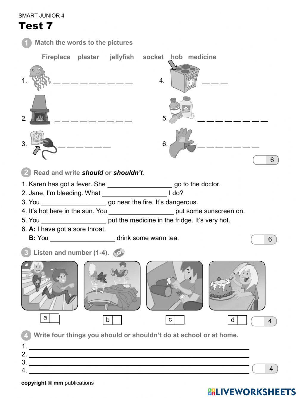 Smart junior 4 test 7 online exercise for | Live Worksheets