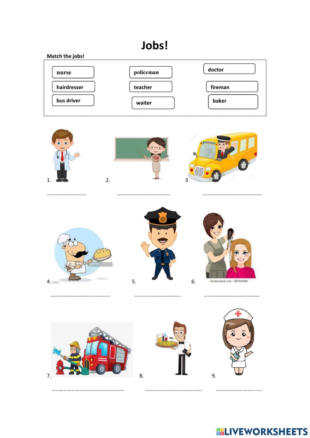 Jobs! exercise | Live Worksheets