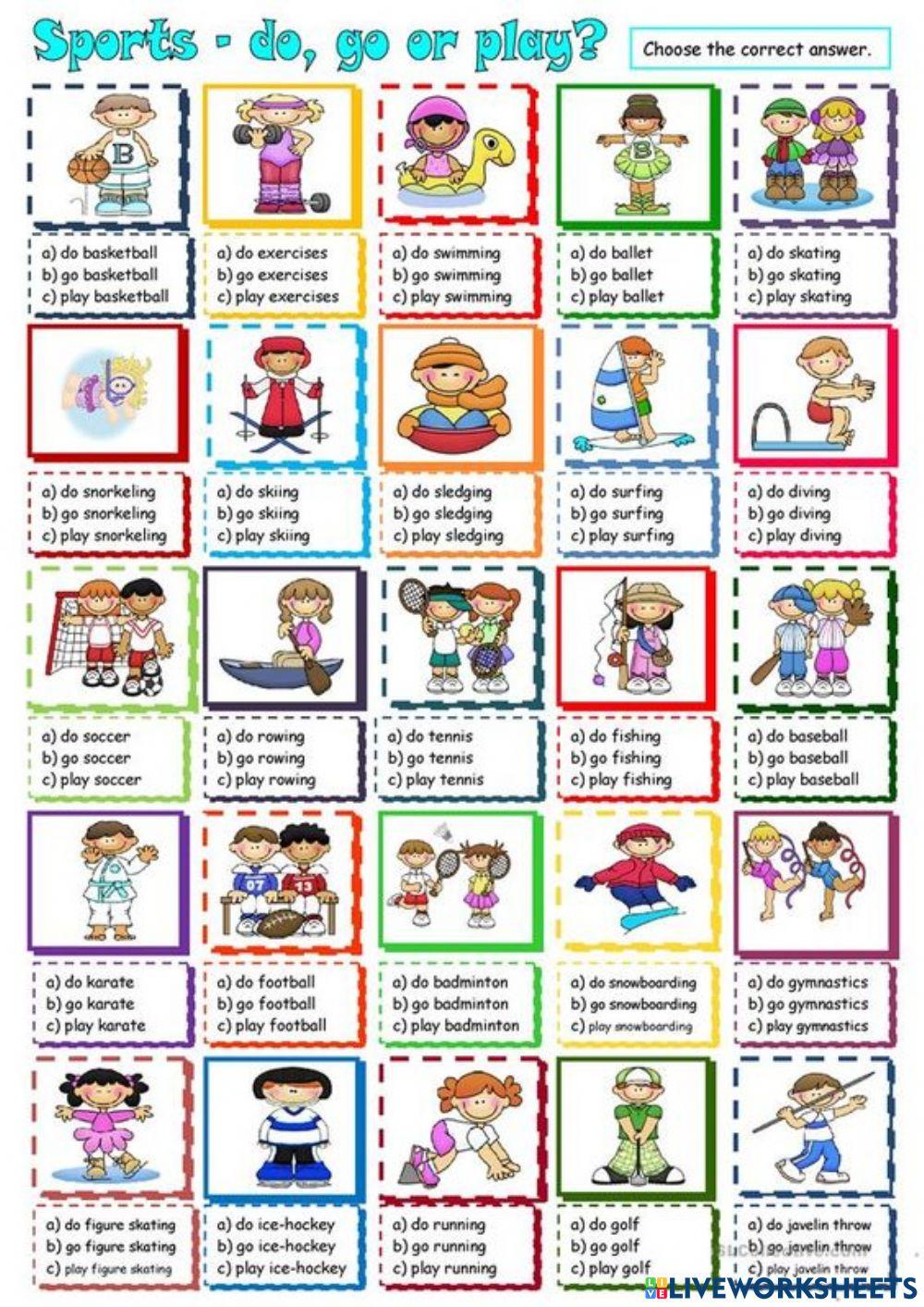 Playing Sports 6968136 | Carol Curtis | LiveWorksheets