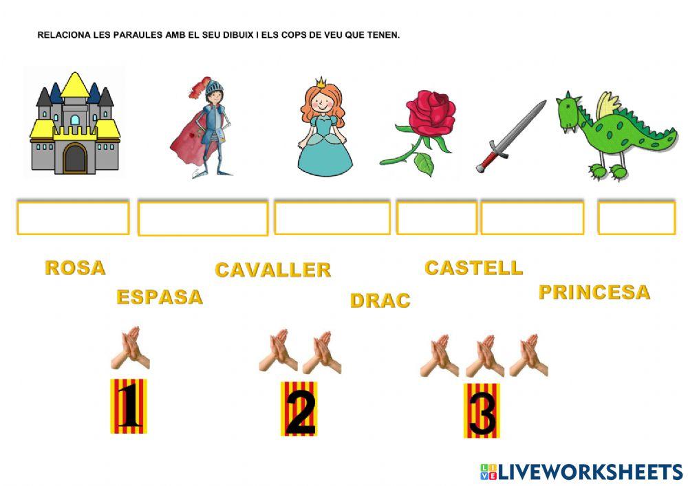 Sant Jordi pica paraules worksheet | Live Worksheets