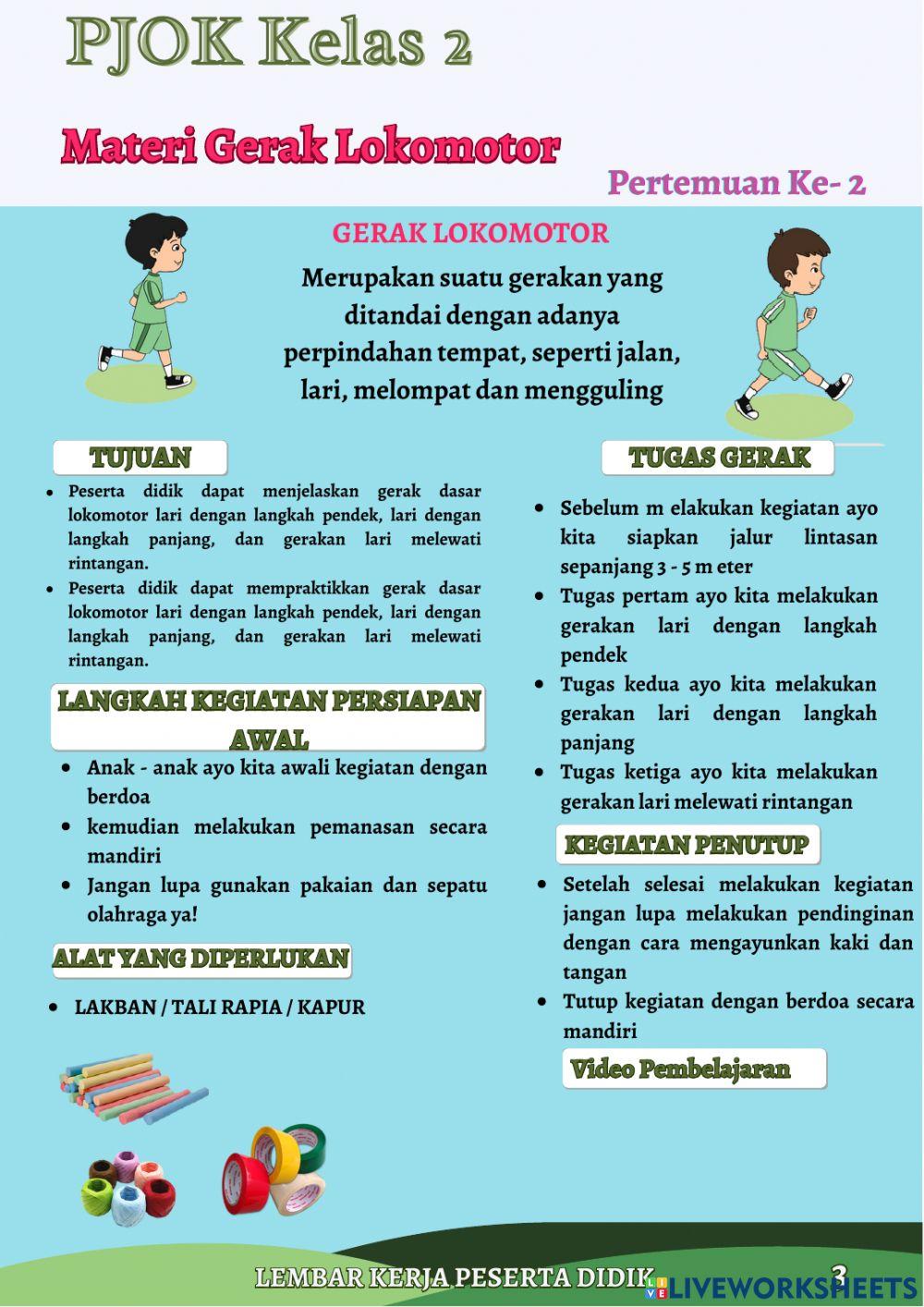Gerak Lokomotor interactive exercise | Live Worksheets